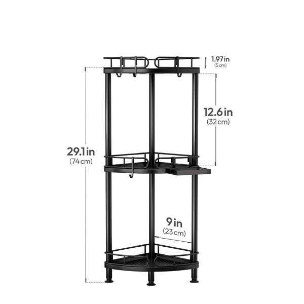 Rebrilliant Corner Shower Caddy Standing - 3 Tier Corner Shower ...