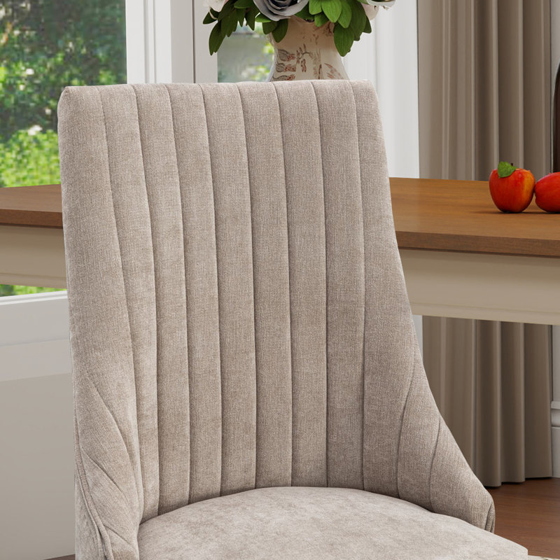 Winston Porter Upholstered Channel Tufting Dining Chairs (Set Of 2 ...
