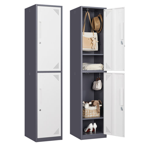 Steelcube Metal 2 - Tier 15'' Gym & Locker Room Locker with Key ...