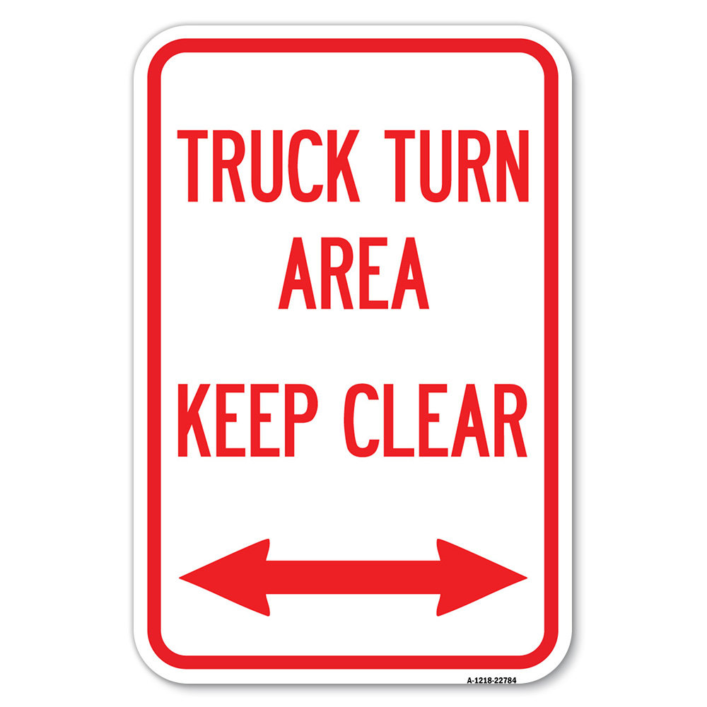 SignMission Truck Turn Area, Keep Clear (With Bidirectional Arrow ...