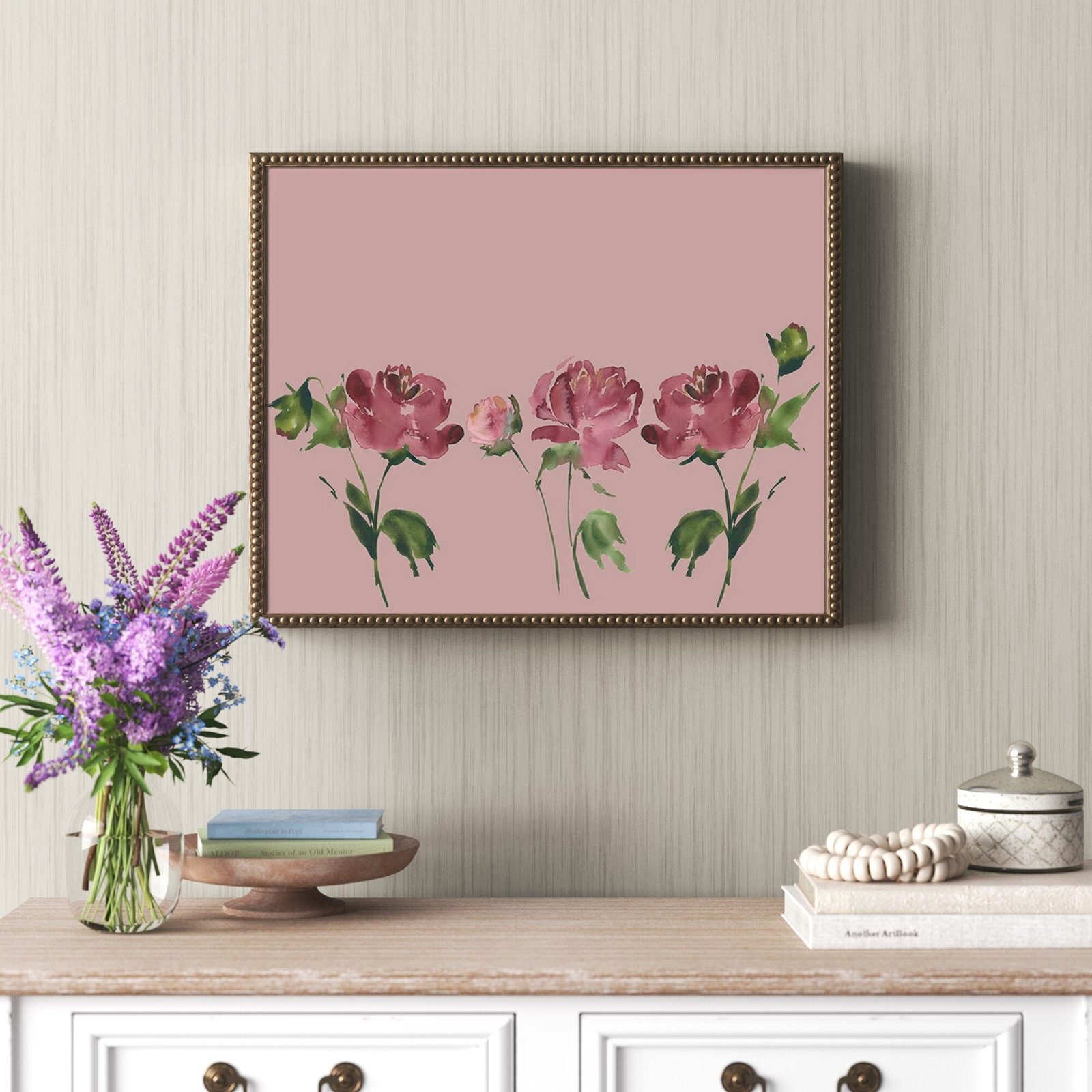 Lark Manor™ Trio Of Peony Blossoms Framed On Canvas by Lucille Price ...