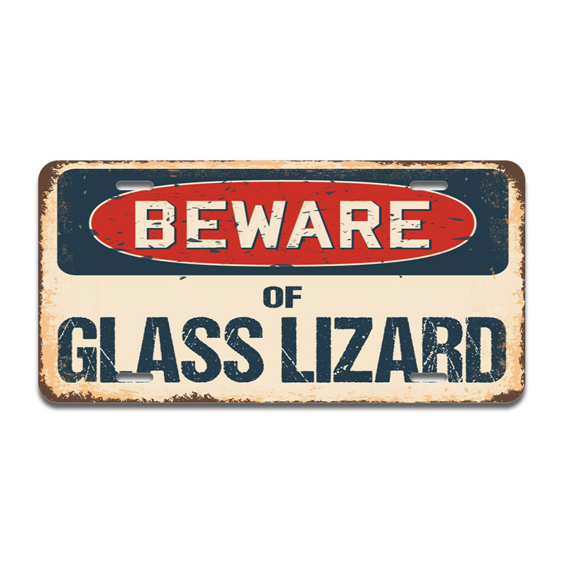 SignMission Beware of Glass Lizard Aluminum Plate Frame | Wayfair