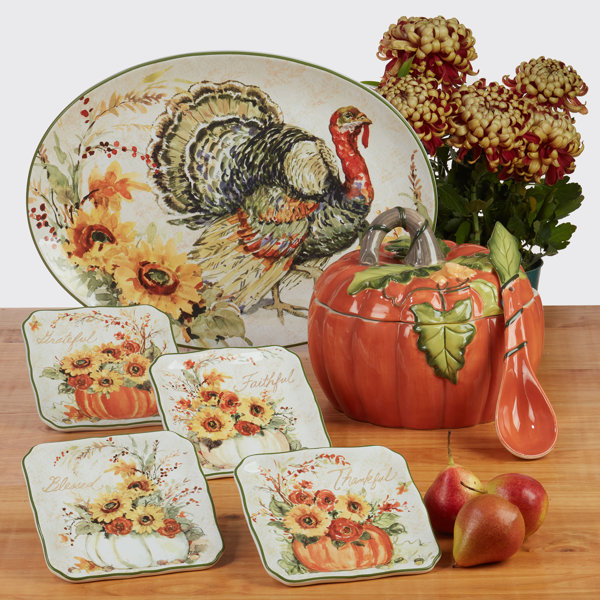 Certified International Harvest Morning Set Of 4 Dessert Plates ...