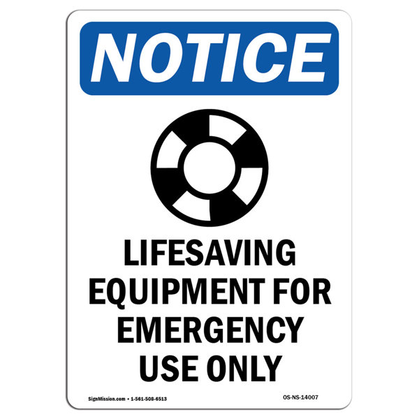 SignMission Lifesaving Equipment Sign with Symbol | Wayfair