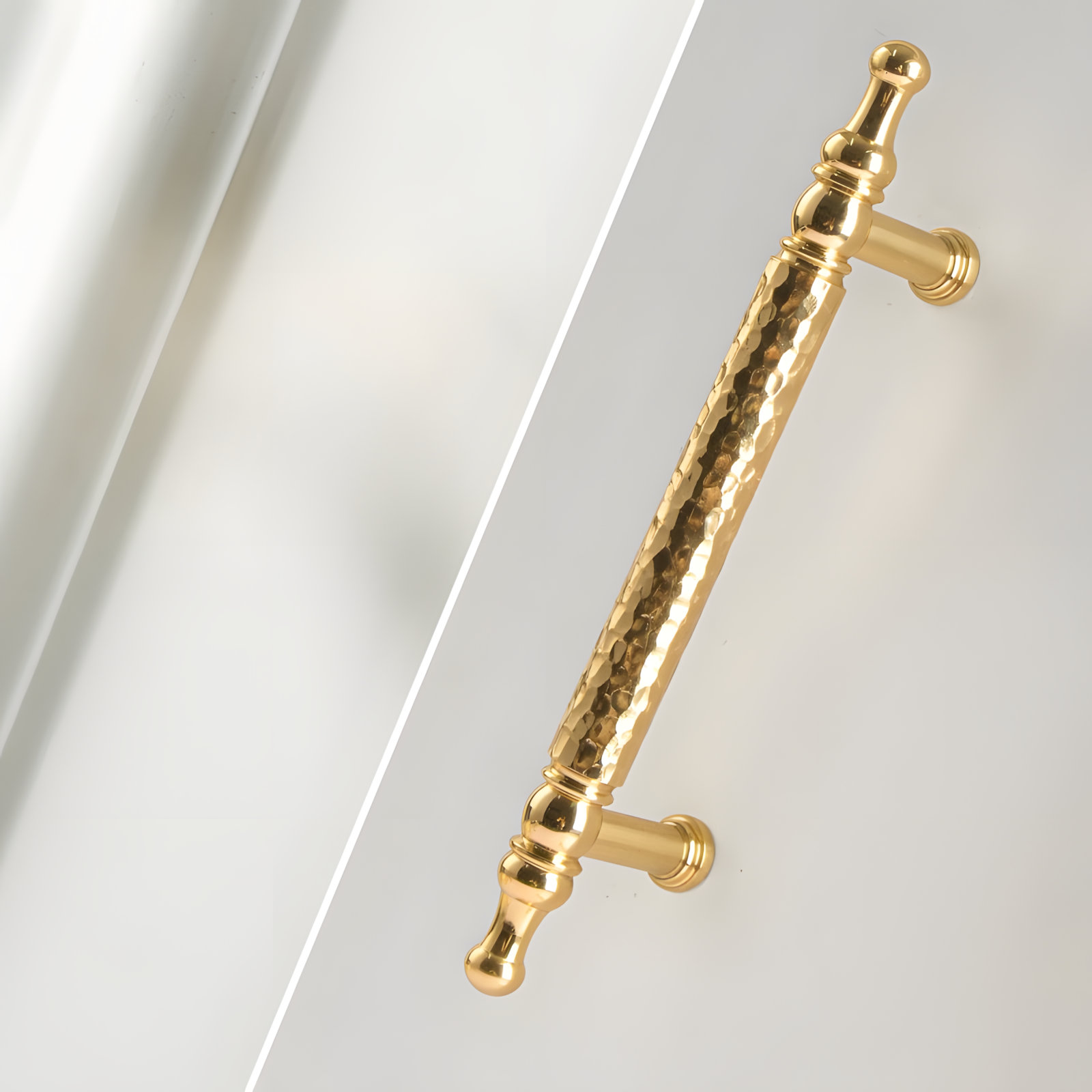 caimen 10 Pack Antique Brass Cabinet Pulls Hand Forged Hammered Texture ...