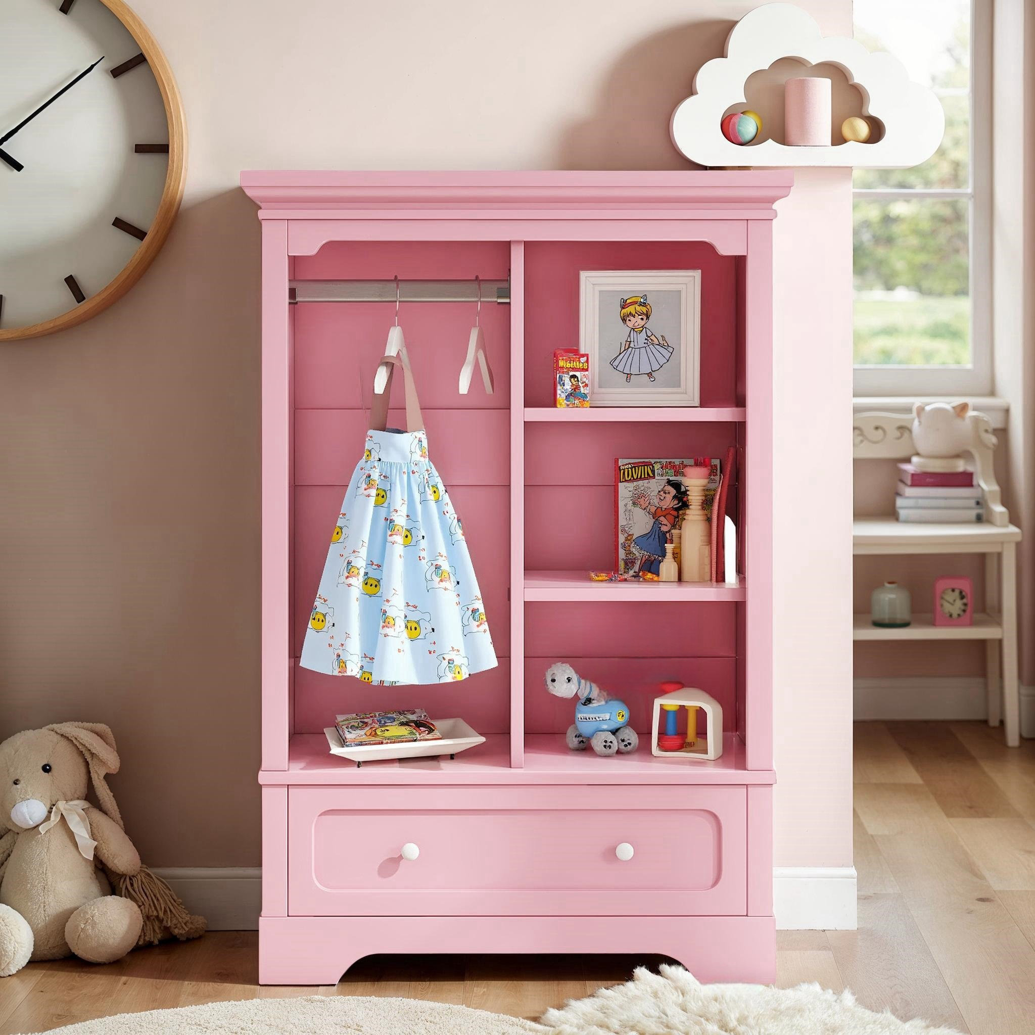 Harriet Bee Montessori-Inspired Open Children's Wardrobe Low-Height ...