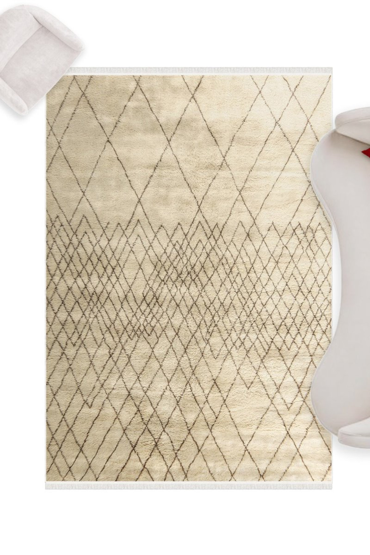 Rugpera Bernyce Cream And Brown Color Geometric Design Carpet Machine ...
