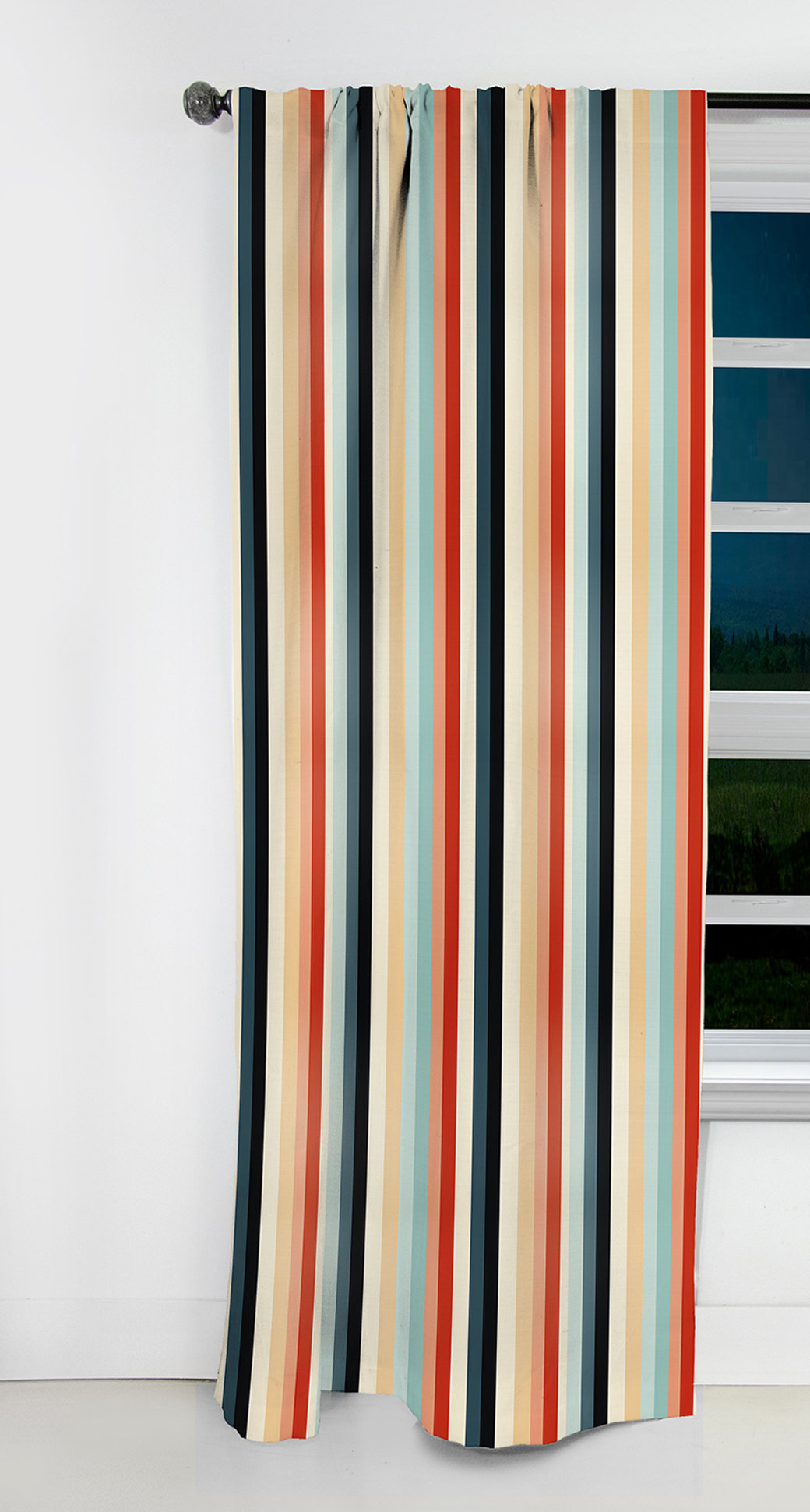 Design Art Colorful Nostalgia Striped Pattern I - Stripped Curtain ...