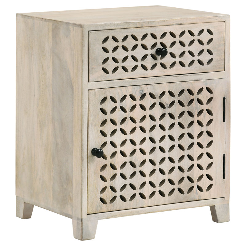 August Grove® August 1-Drawer Trellis Pattern Storage Cabinet White ...