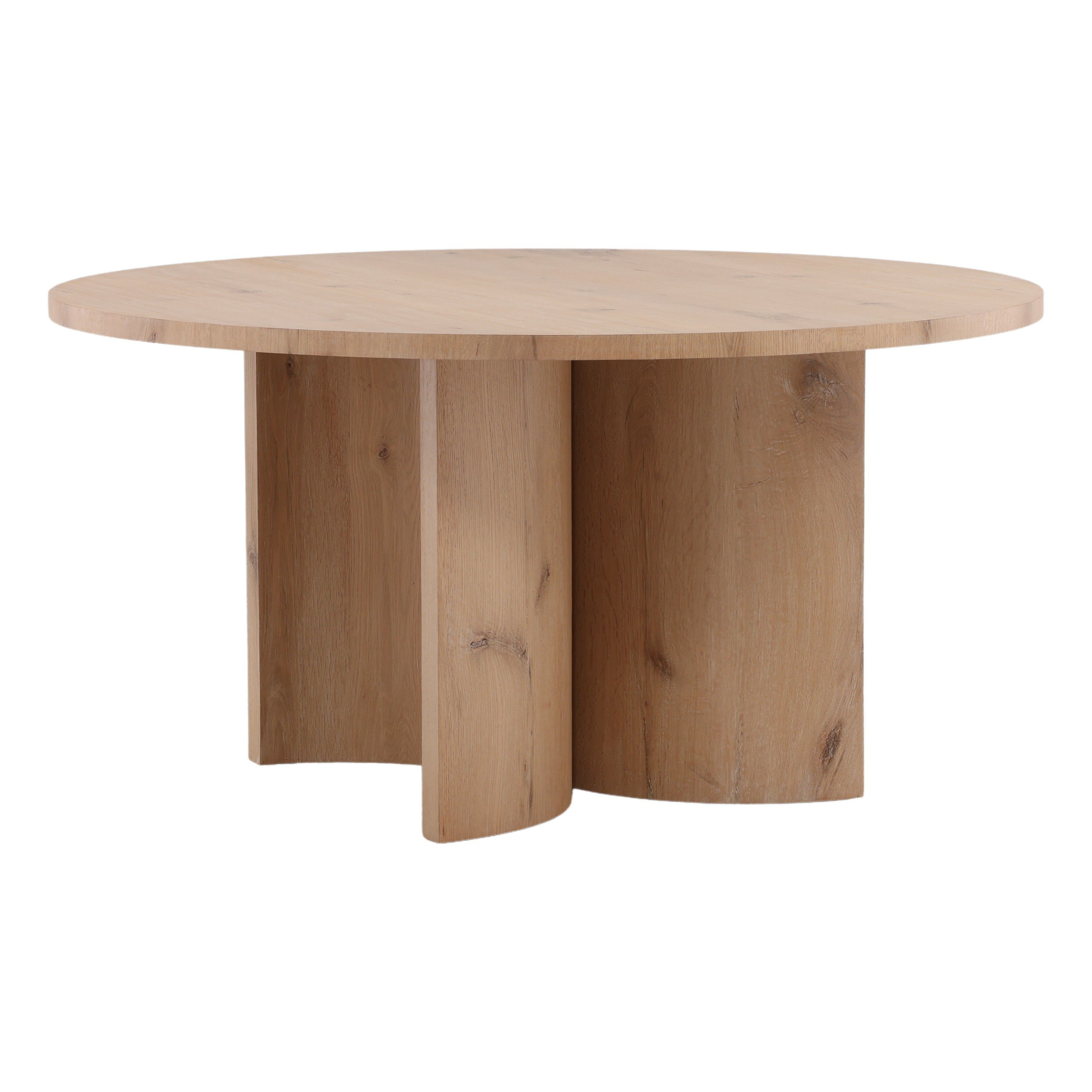 Foundry Select Lia 60" Wide Oak Wood Dining Table, Light Natural ...