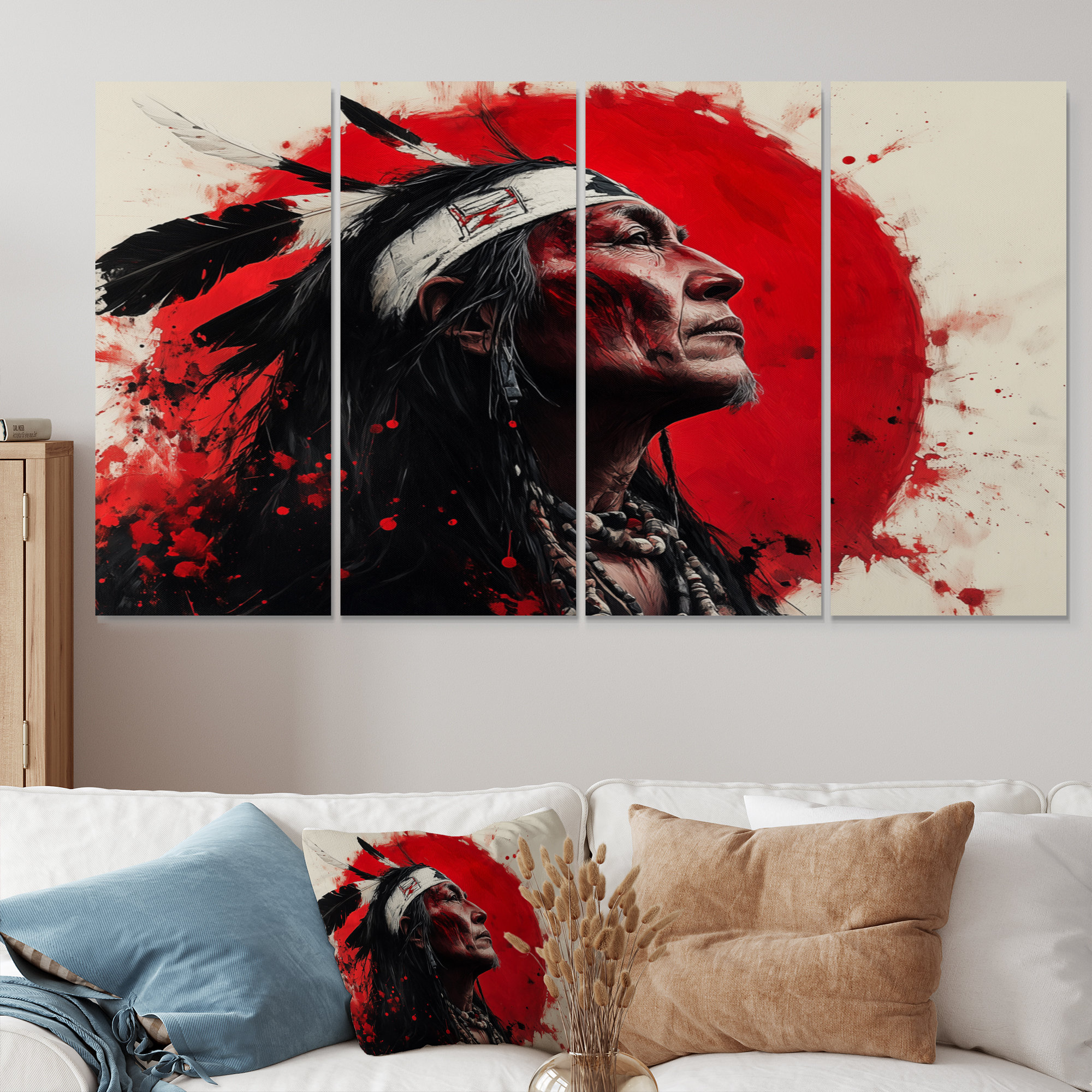 Bungalow Rose Canadian Inuit Art Red Black Shaman IV - Canadian Inuit ...