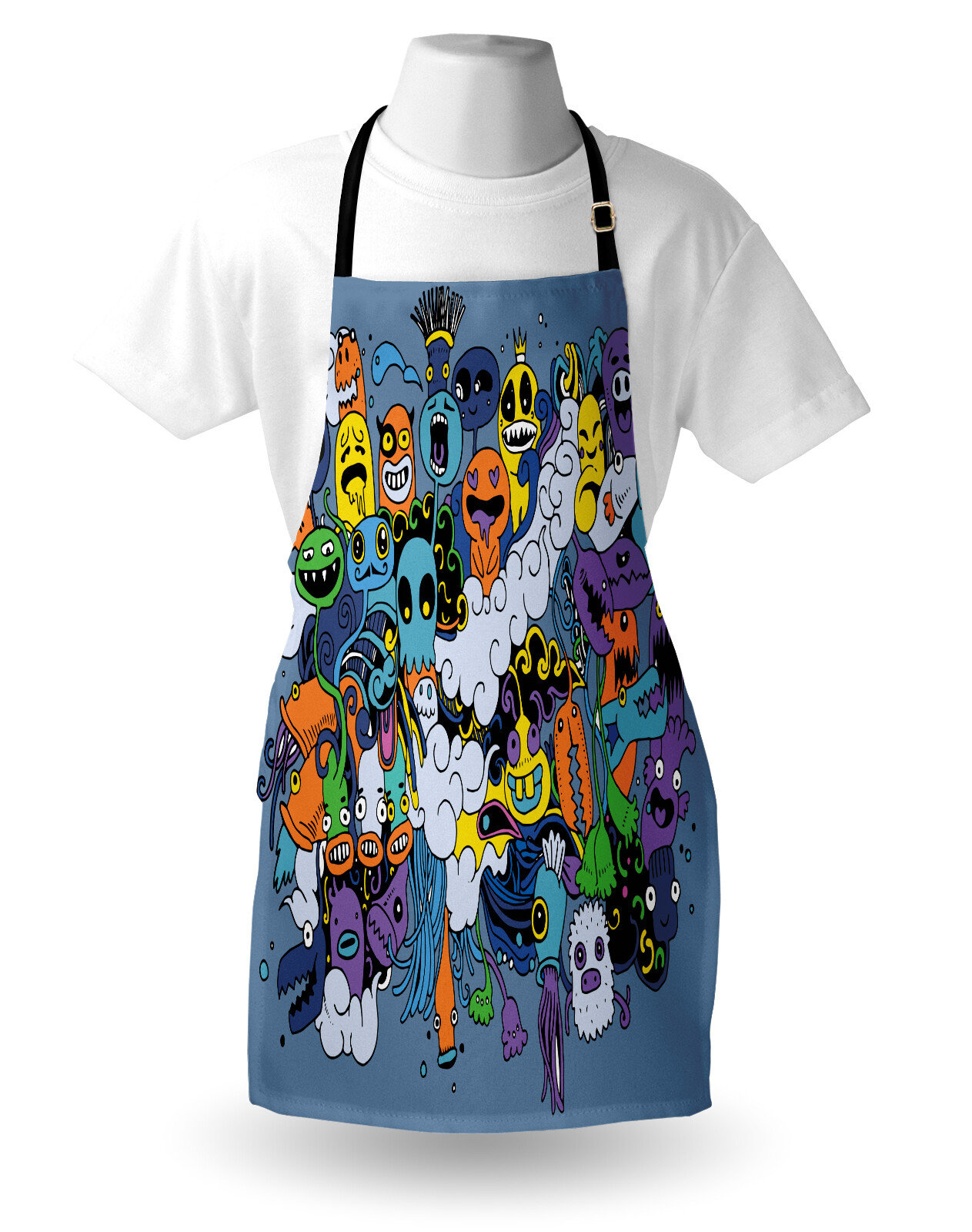 East Urban Home Indie Apron Unisex, Funky Monsters Society, Adult Size ...