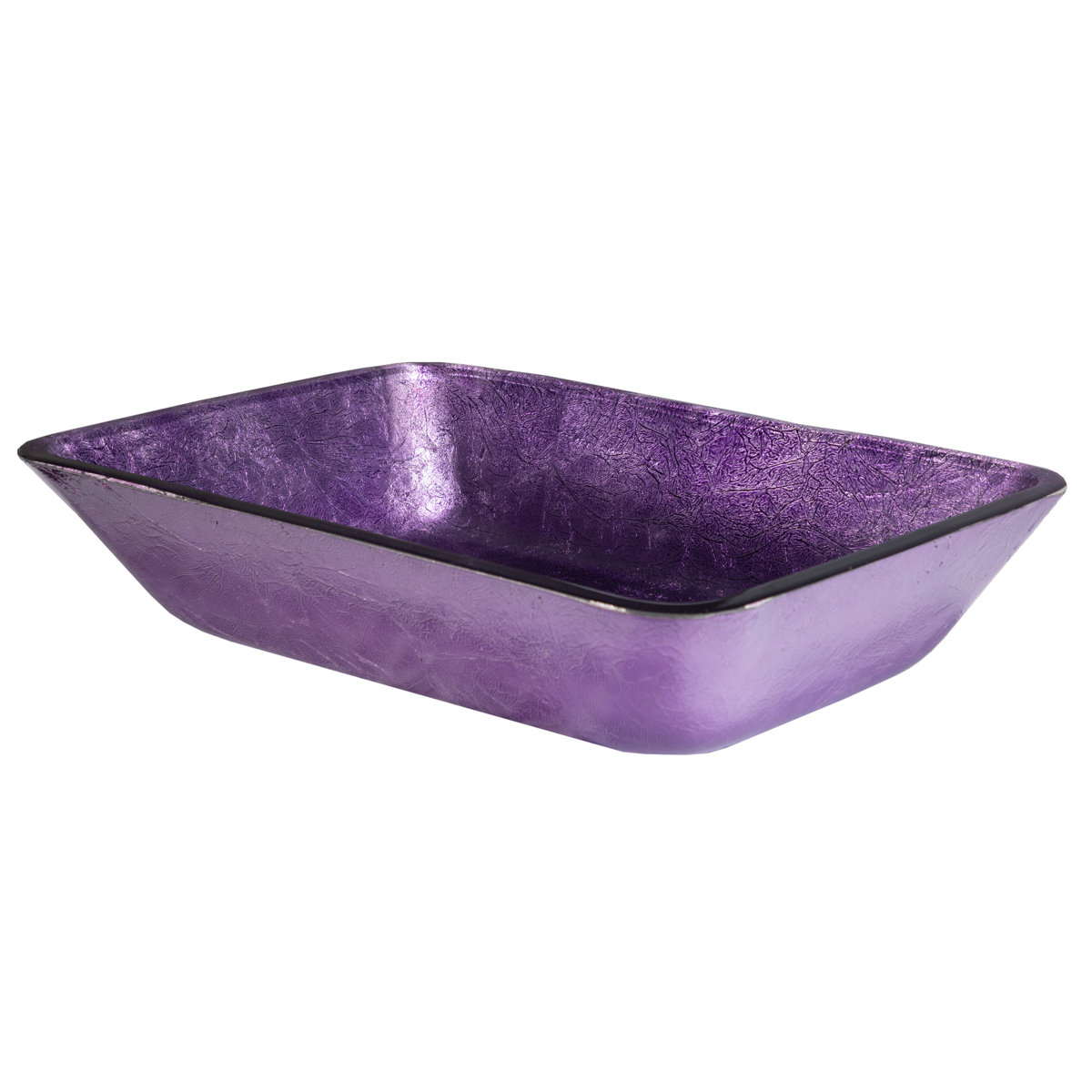 Eden Bath Purple Glass Hand Painted Rectangular Vessel Bathroom Sink ...