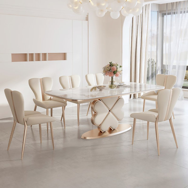 POWER HUT 7 - Piece Pedestal Dining Set | Wayfair