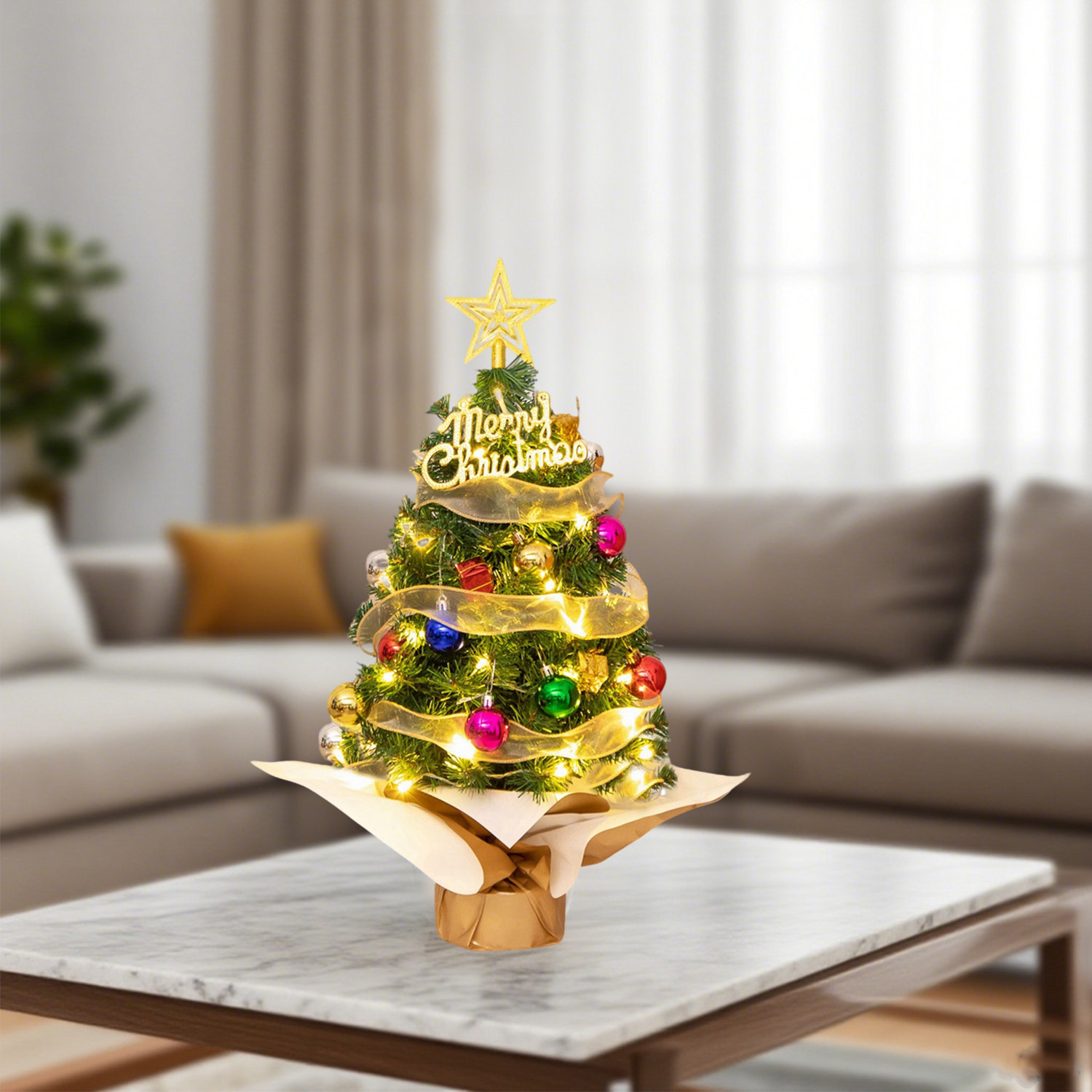 The Holiday Aisle® 55Cm Tabletop Christmas Tree For Holiday Decor ...