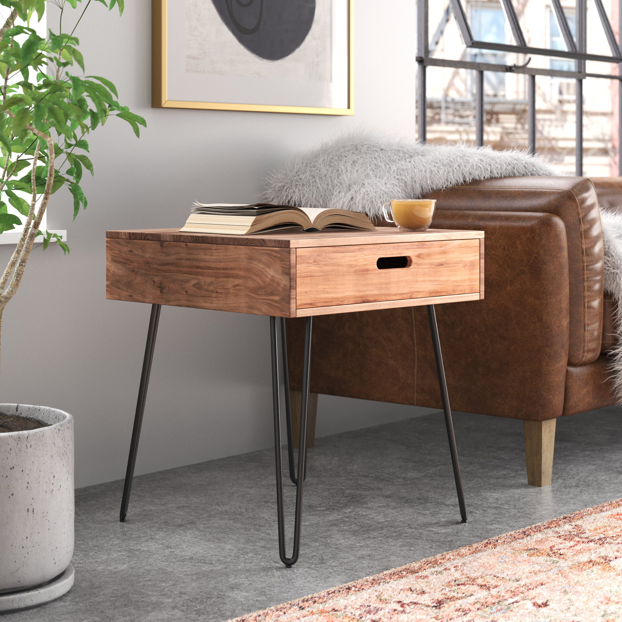 Steelside™ Whitby End Table with Storage | Wayfair
