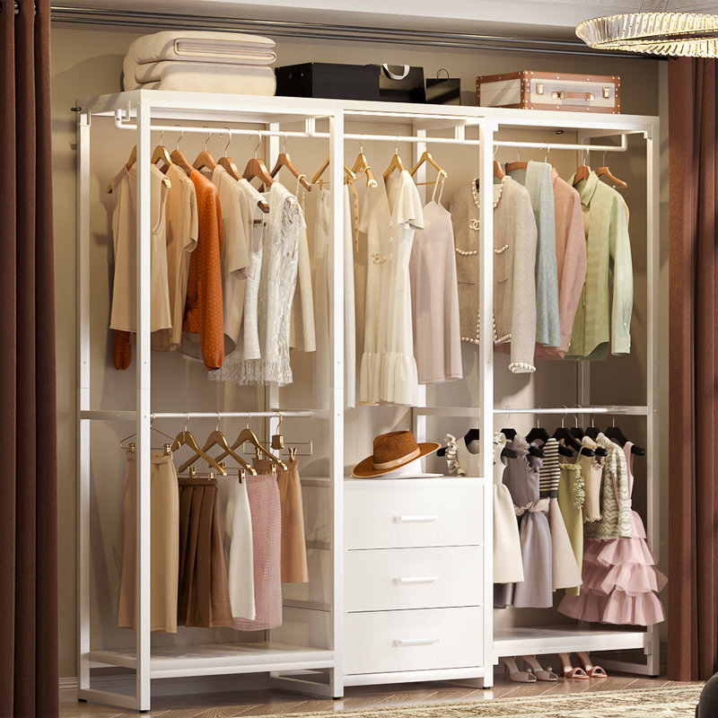 Rebrilliant Natalita 39.5'' - 65.5" W Closet System with Drawers ...