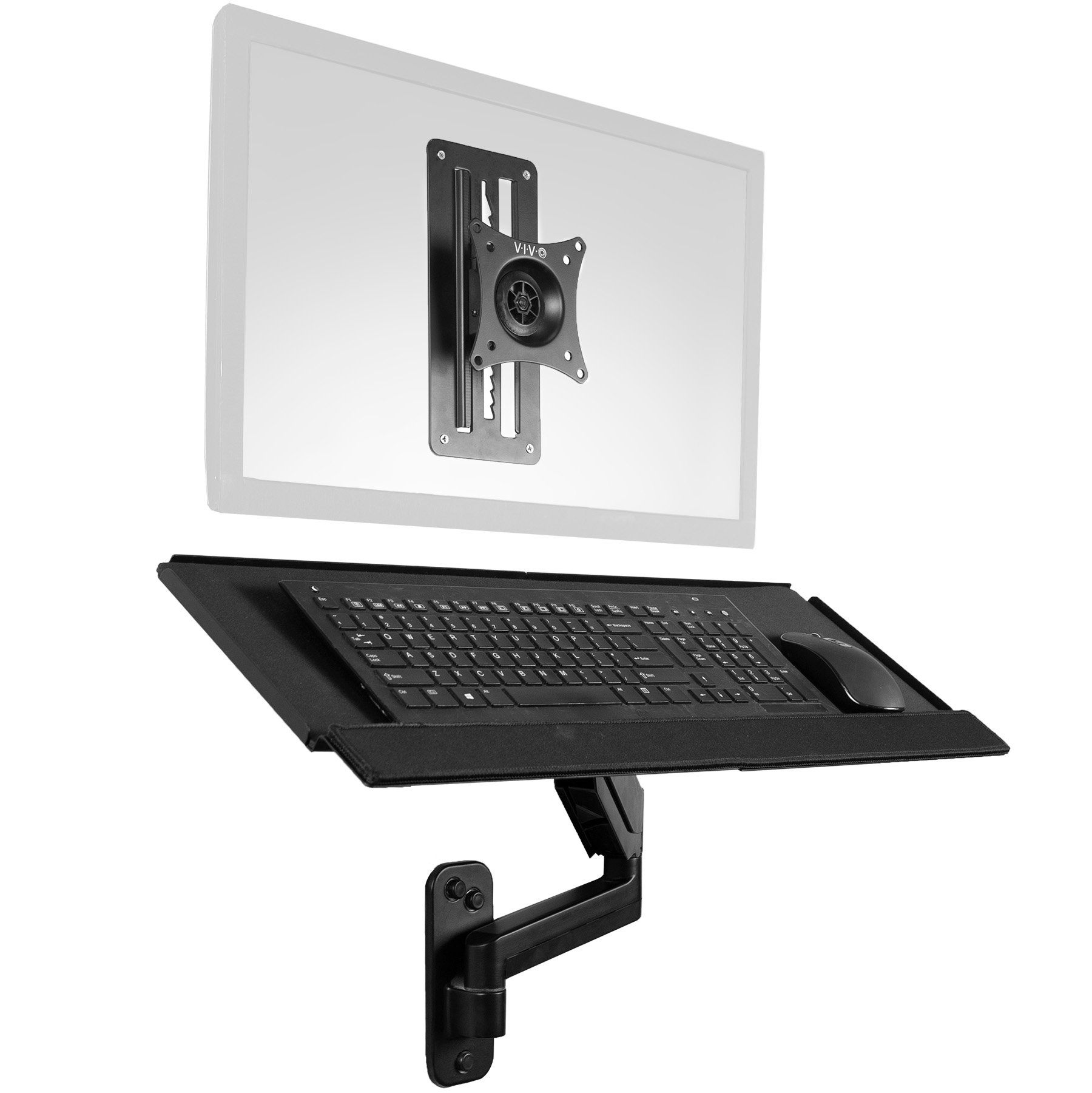 VIVO Sit-Stand Dual Monitor and Keyboard Tray Combo Height Adjustable ...