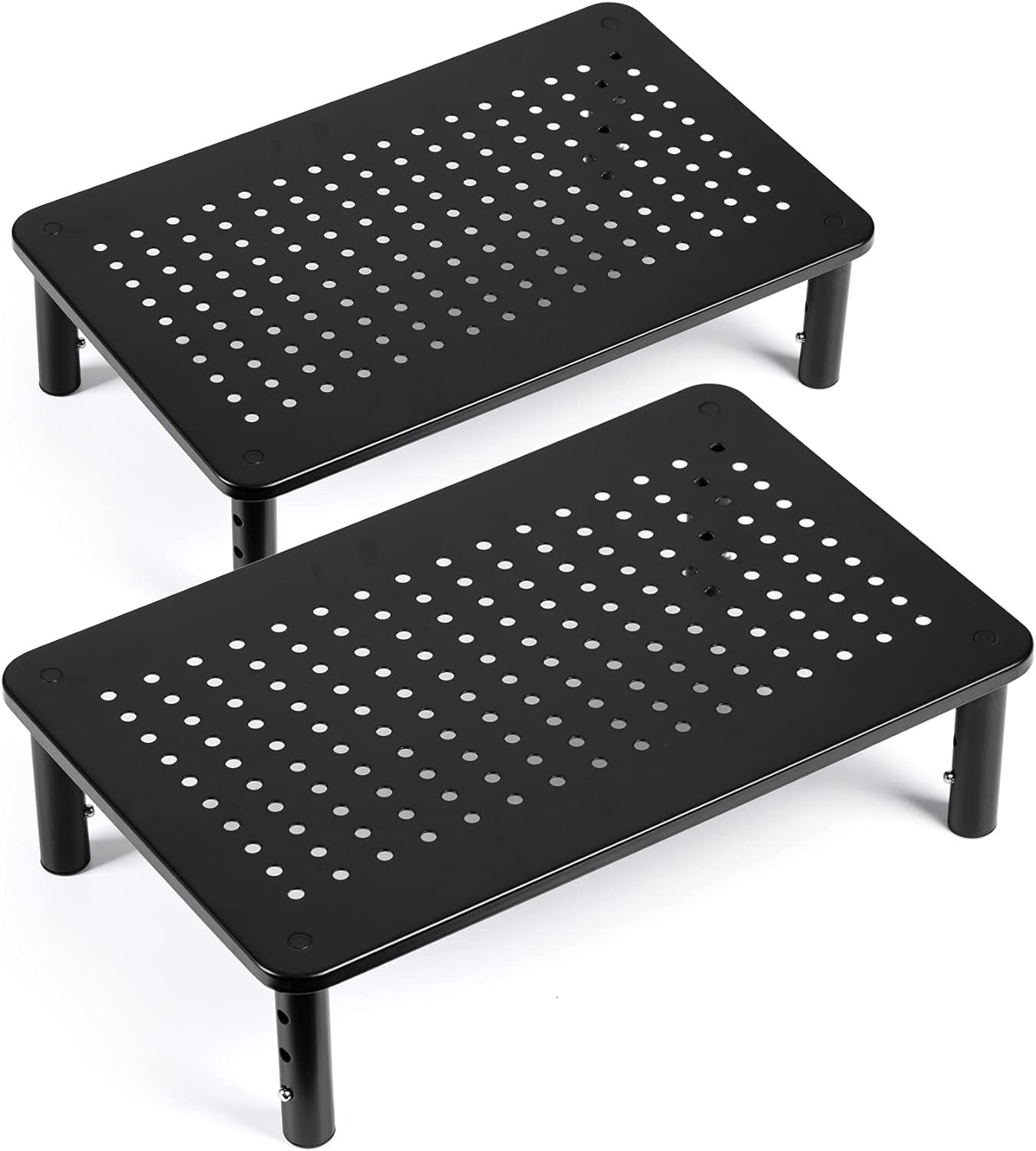 HomCom TV Monitor Riser Desktop Stand, Flat Screen, Sturdy Metal Laptop ...