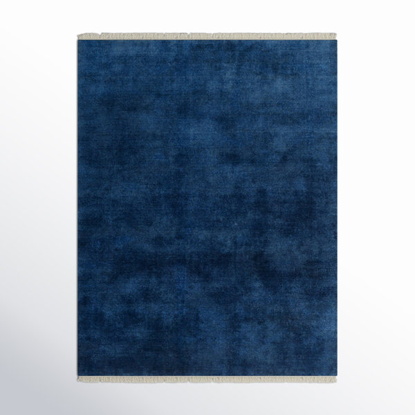 Clio Hand Loomed Wool Midnight Blue Rug & Reviews | Birch Lane