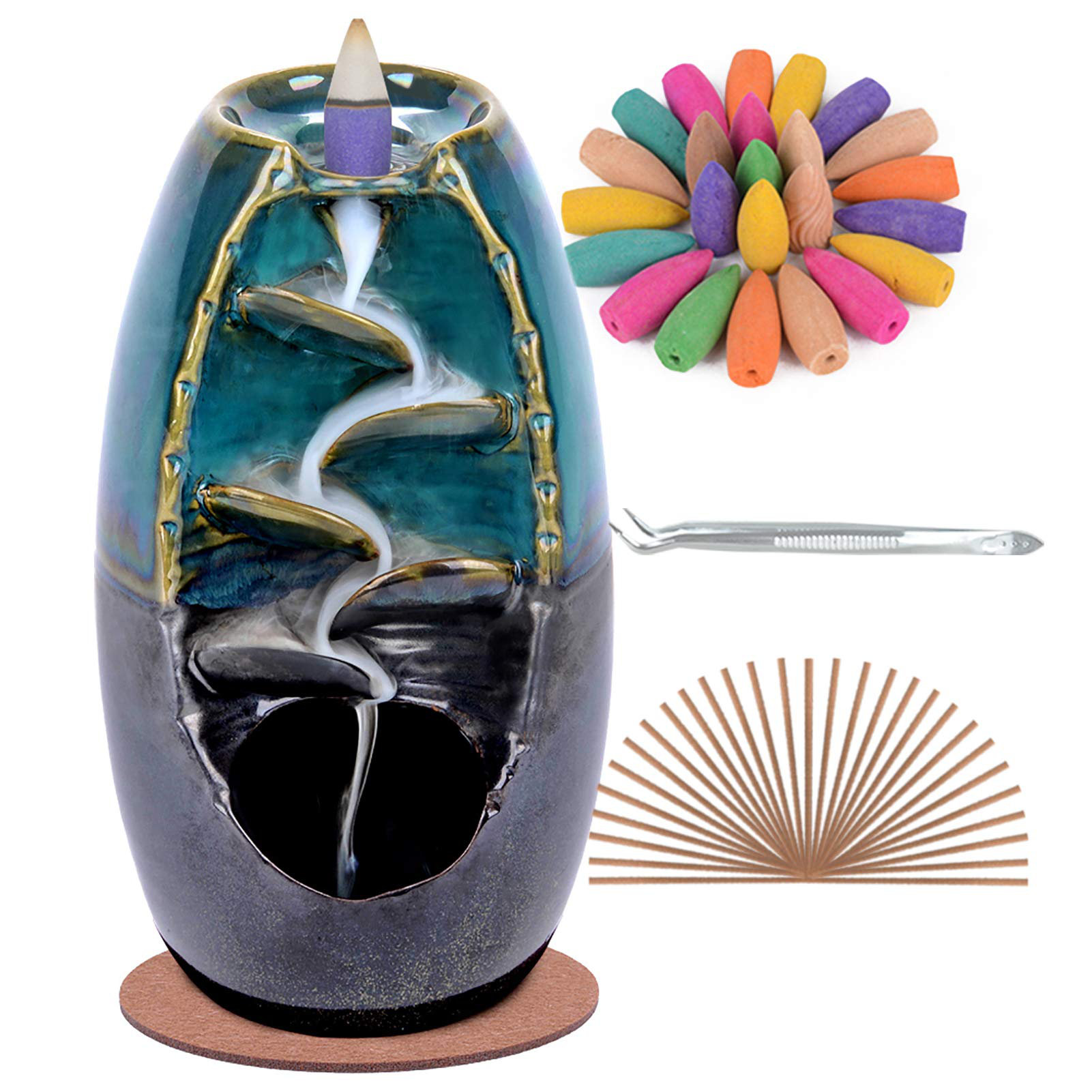 Dakota Fields Ceramic Backflow Incense Holder And Burner Waterfall,With ...
