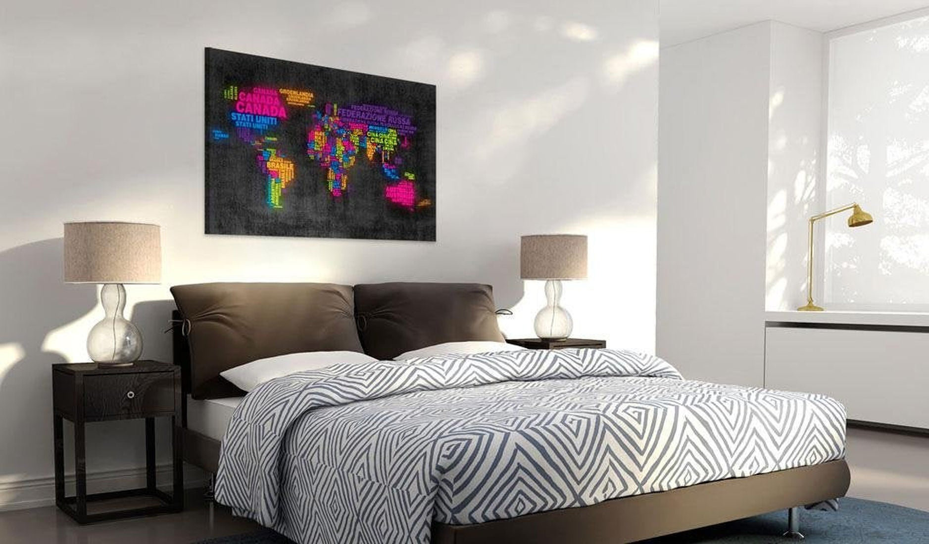 Trinx Stretched Canvas World Map Art - The Map Of The World - Italian ...