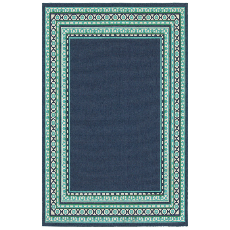 Lark Manor™ Deltana Teal/Blue/Green/White Indoor / Outdoor Area Rug ...