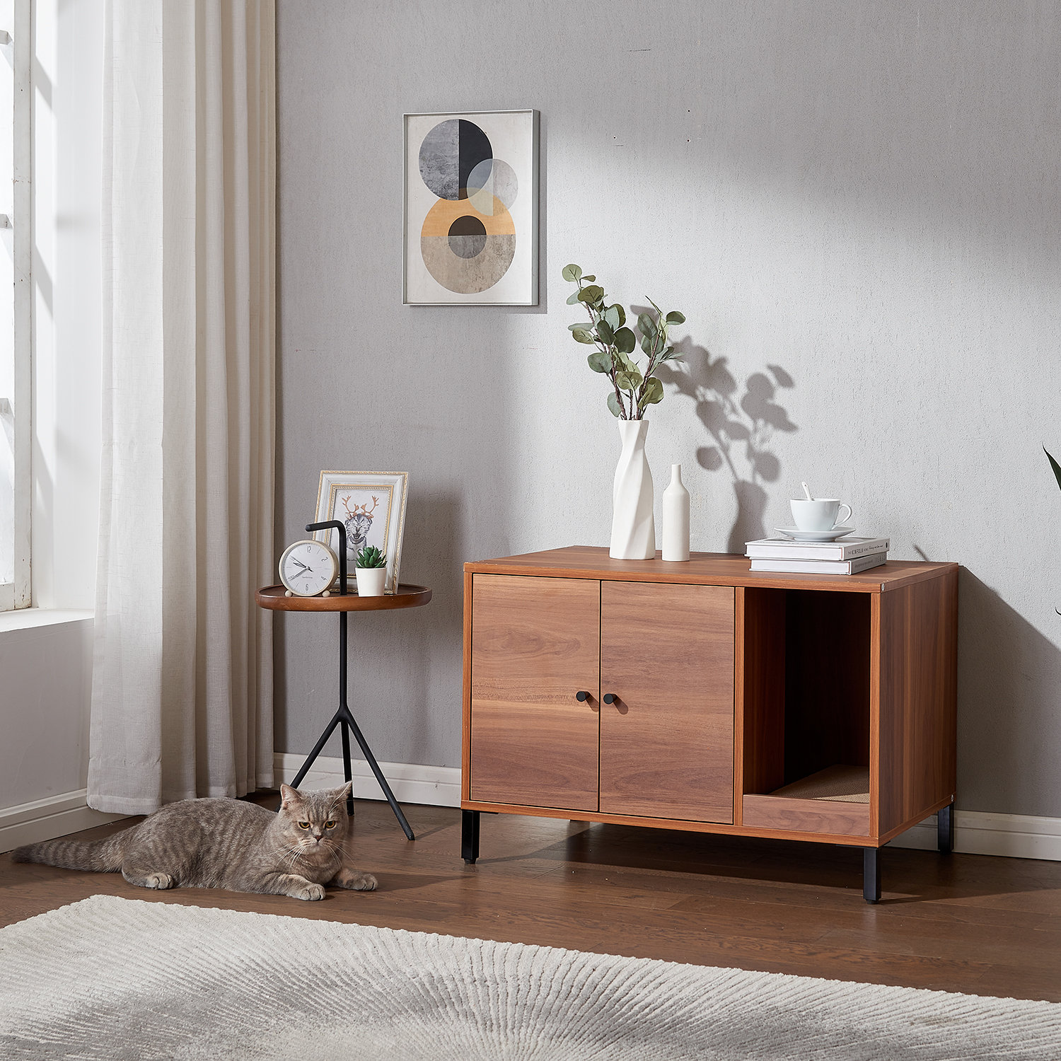 Tucker Murphy Pet™ 32'' Brown Wood Grain Modern Cat Litter Box ...