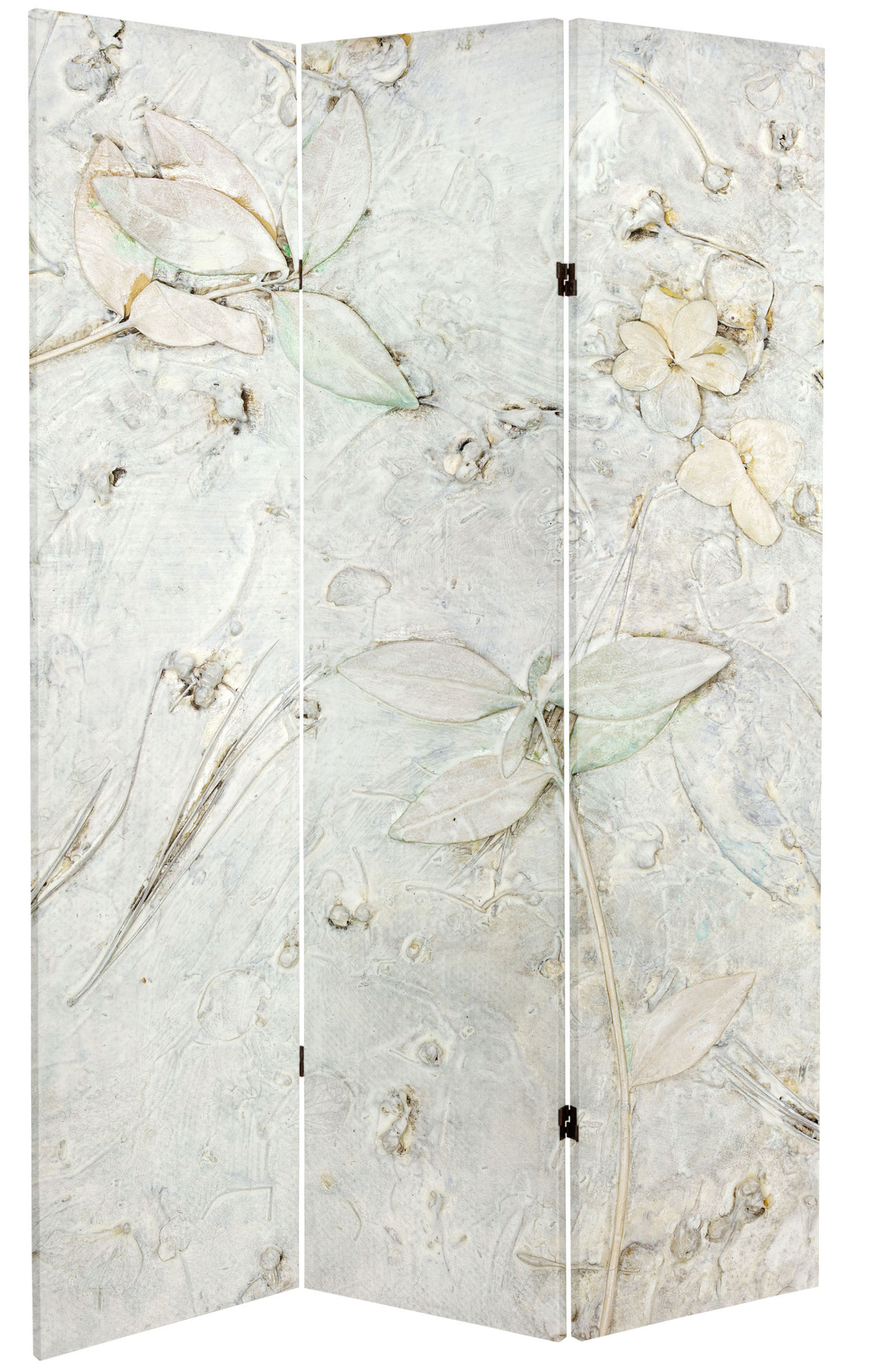 Ophelia & Co. Douglas Ivory Flowers Canvas Room Divider & Reviews | Wayfair
