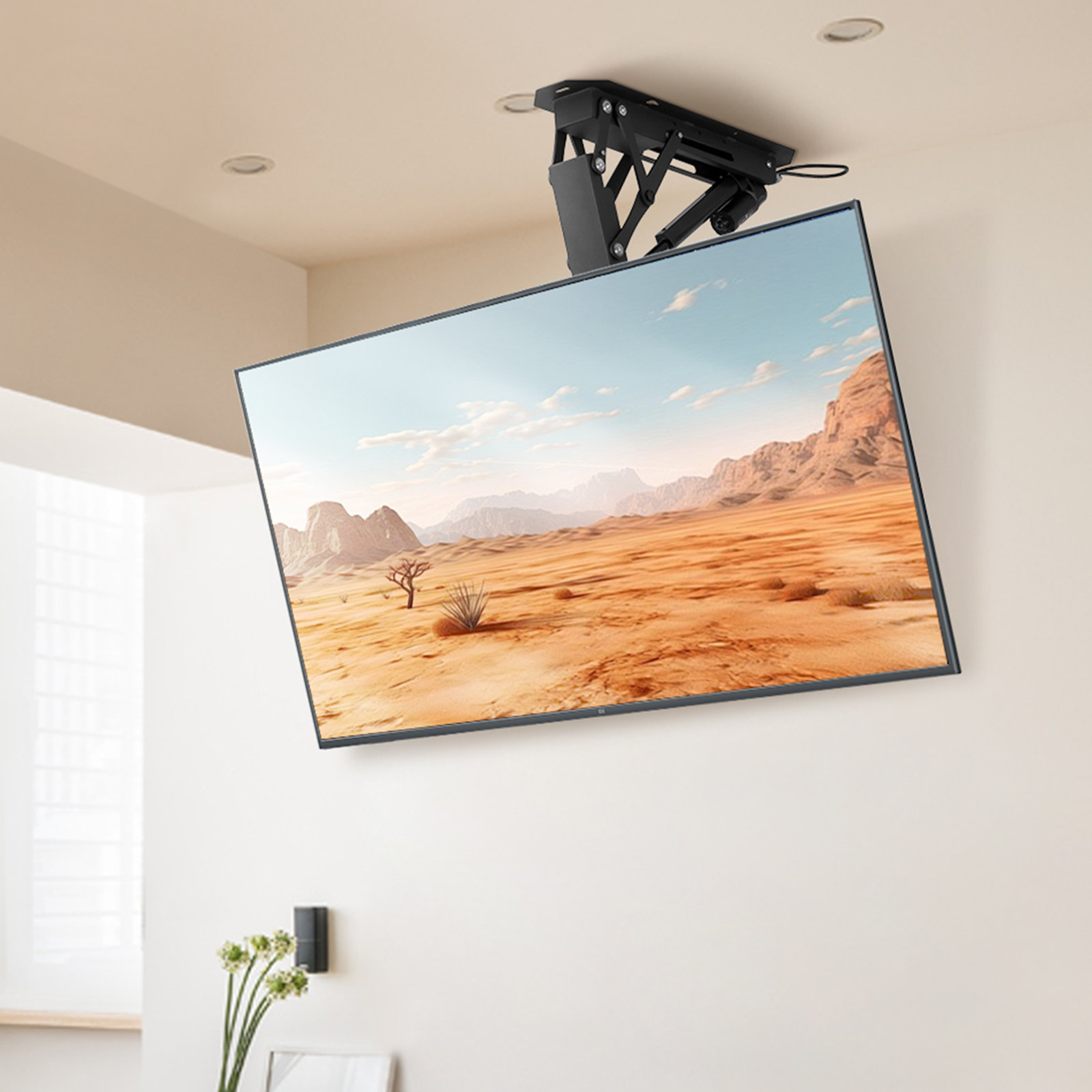 Stellweilan Tessberg Motorized Ceiling TV Mount Electric Flip Down TV ...