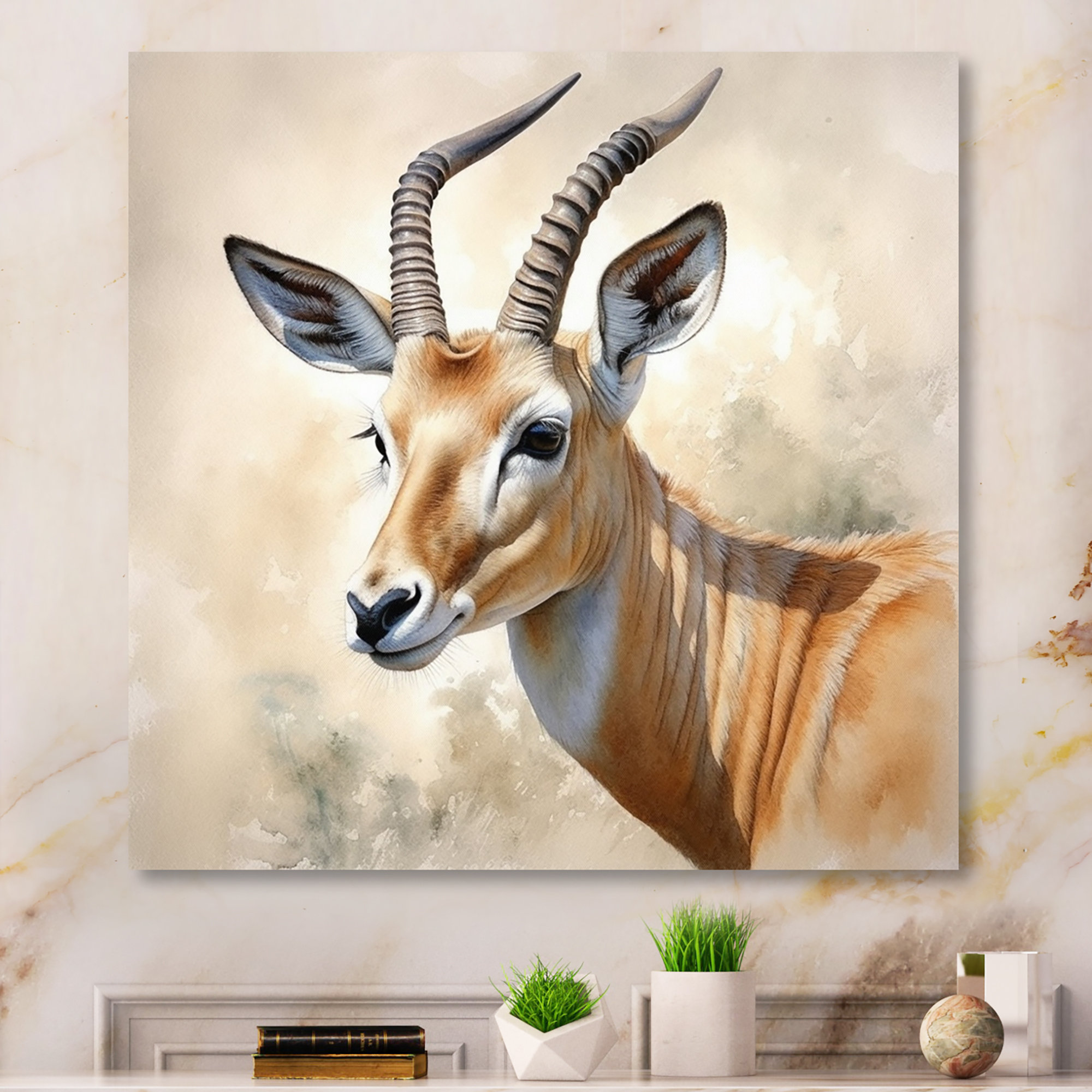 Millwood Pines Graceful Antelope V - Animals Metal Wall Art Living Room ...