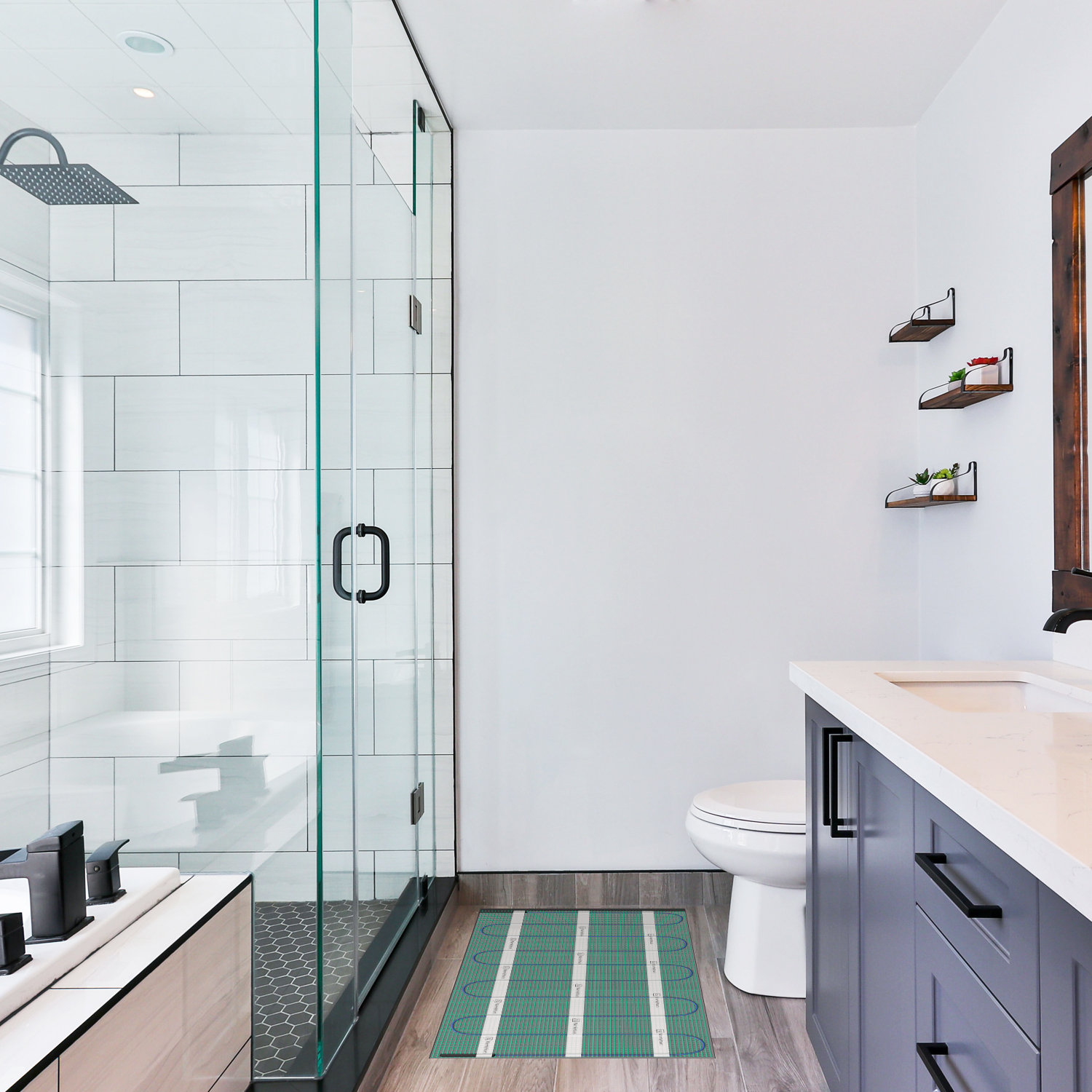 WarmlyYours Electric Floor Heating Kit for a Powder Room | Wayfair