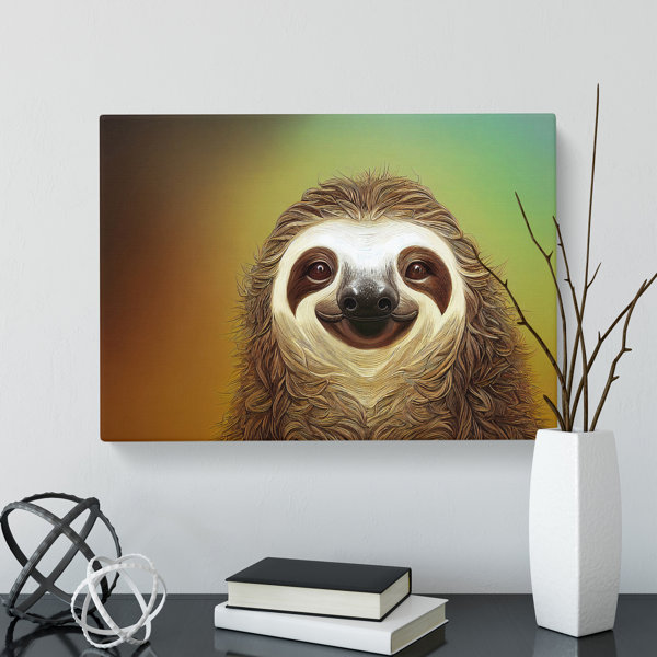 17 Stories Cute Sloth Painting Vol.3 - Wrapped Canvas Painting ...