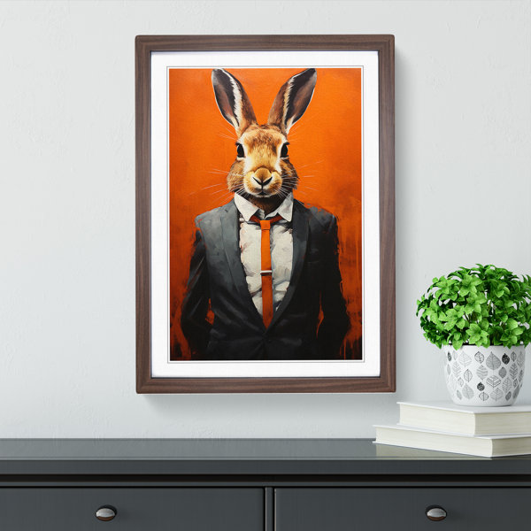 Happy Larry Rabbit in a Suit Painting No.6 | Wayfair.co.uk