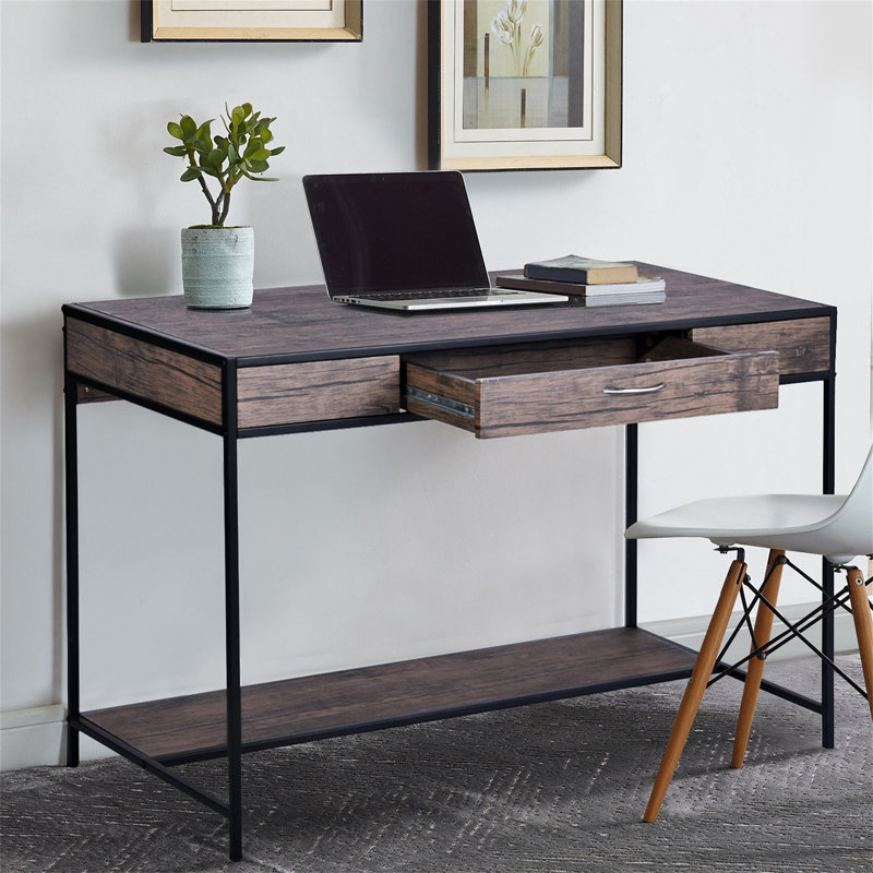 The Twillery Co.® Hulda 43.3" Wide Writing Desk with Drawer & Reviews ...