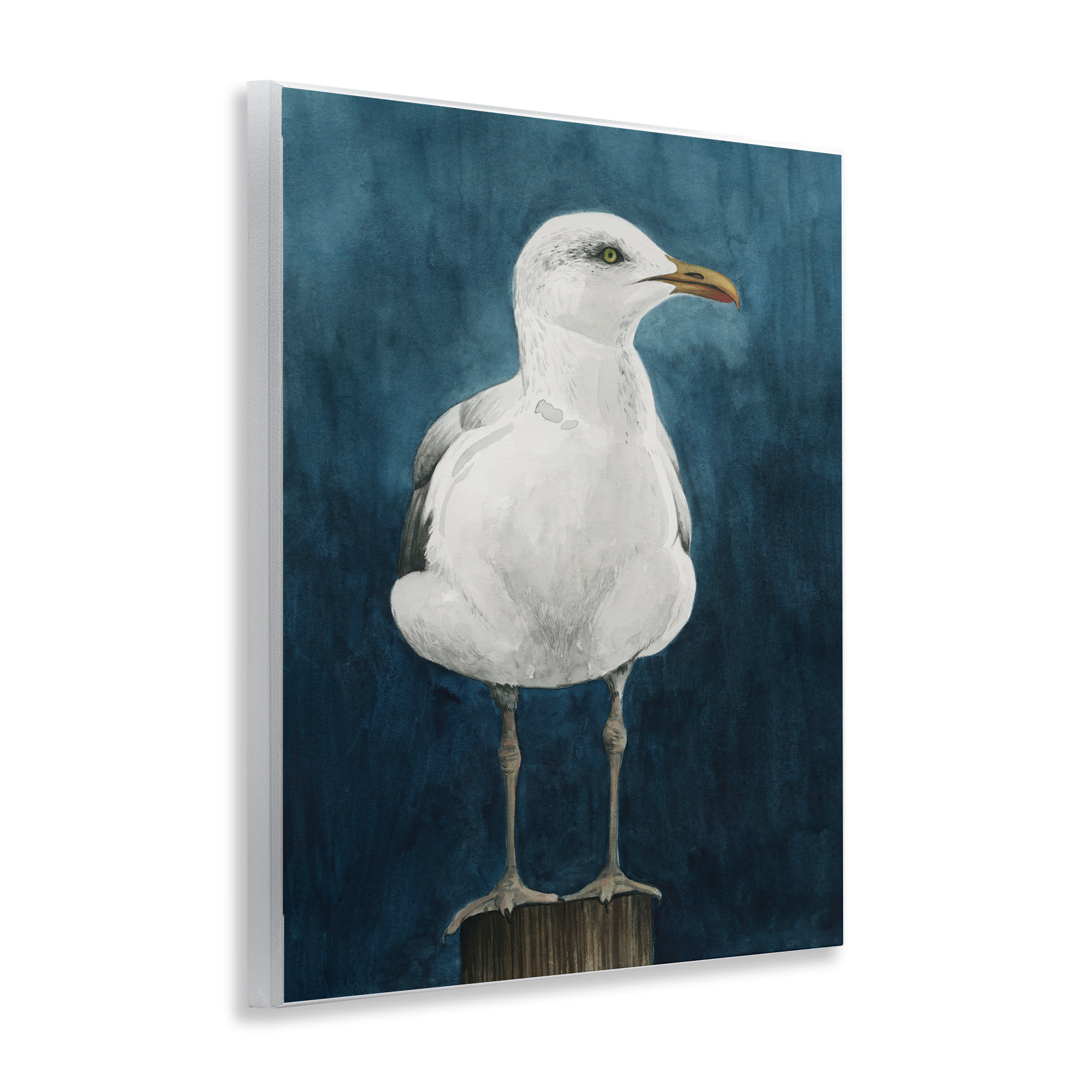 Breakwater Bay Seagull Perched over Blue Wall Plaque Art by Grace Popp ...