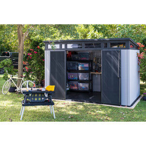 Keter Artisan 11x7 ft. Modern Durable Resin Outdoor Storage Shed With ...
