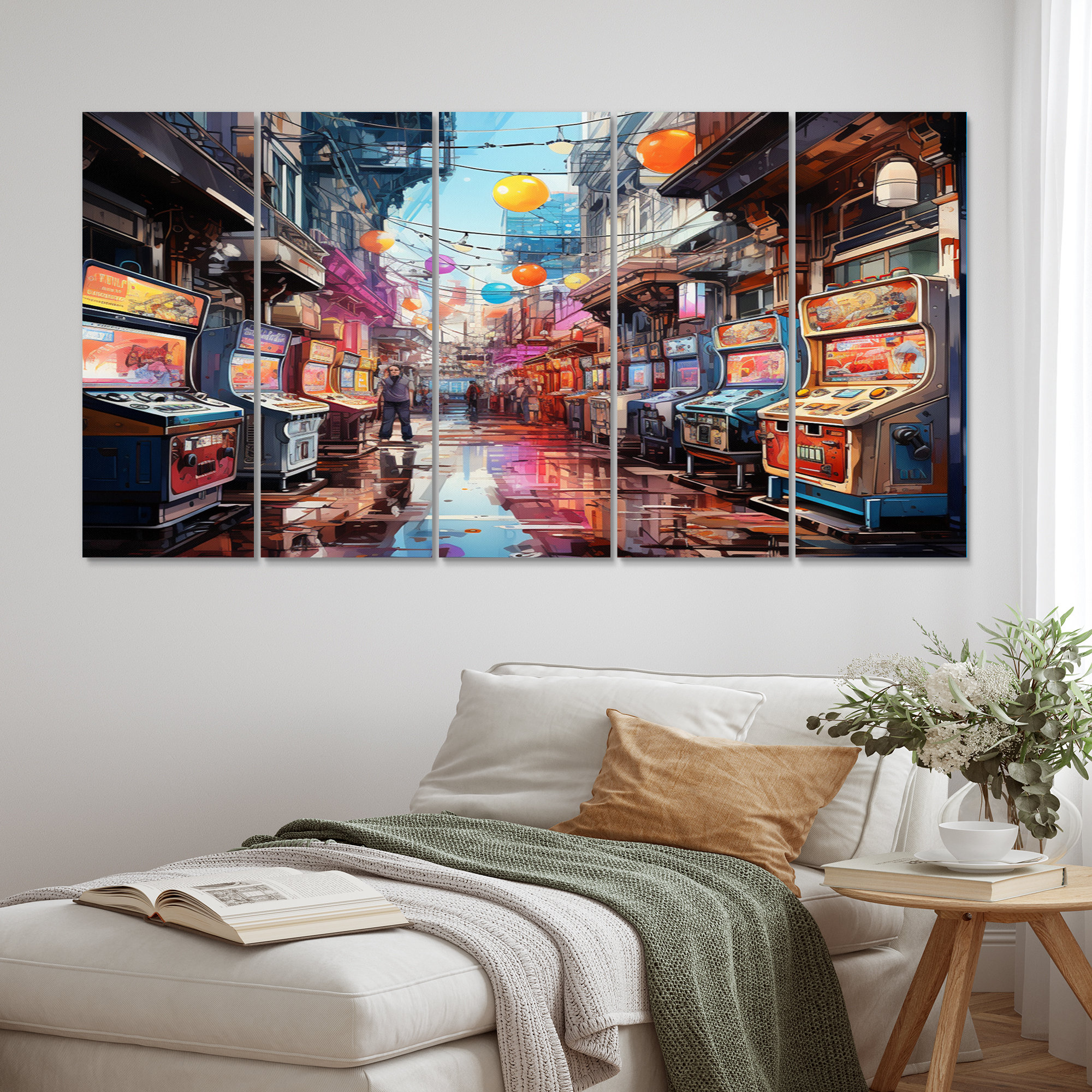 Design Art Colorful Video Game Arcade Dreams - Video Games Metal Art ...