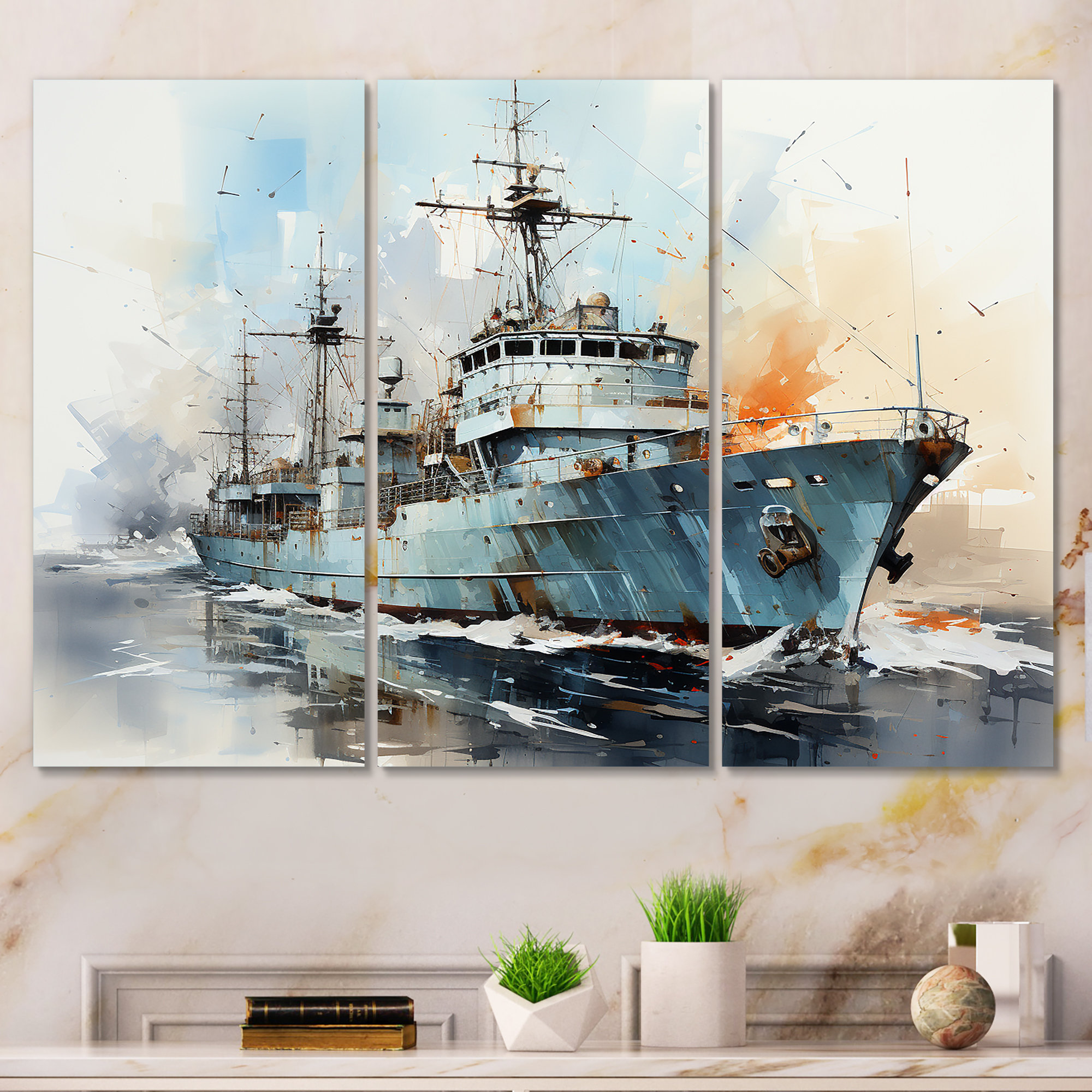 Breakwater Bay Navy Army Boat Frigate IV - Military Wall Art - Wayfair ...