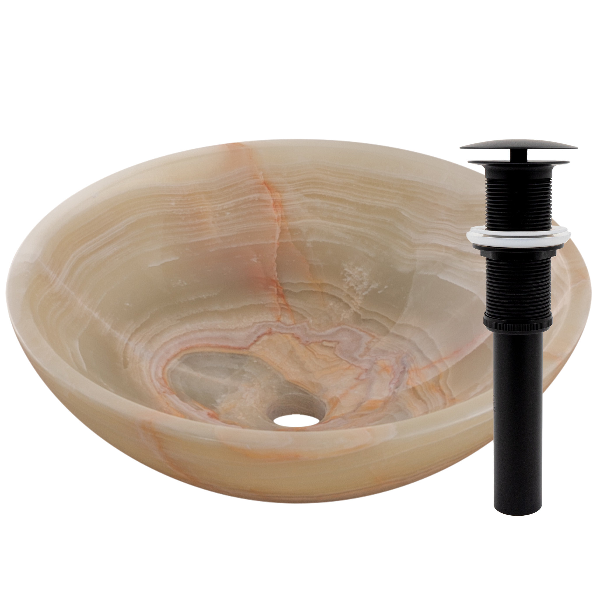 Novatto Stone Circular Vessel Bathroom Sink | Wayfair