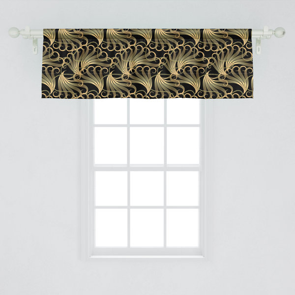 Ambesonne Abstract Valance Pack of 2 Ornamental Curved LinesCharcoal ...