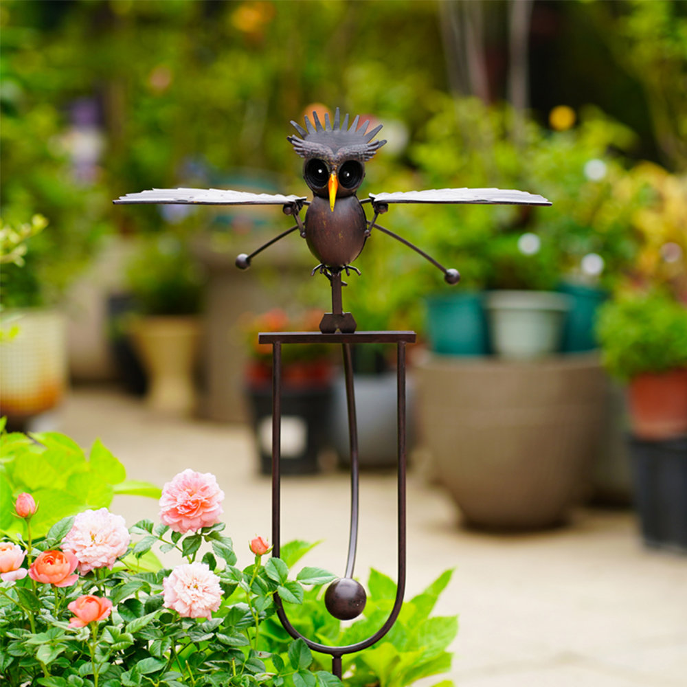 Ophelia & Co. Owl Garden Stake, Owl Garden Rocker Outdoor Metal Owl ...