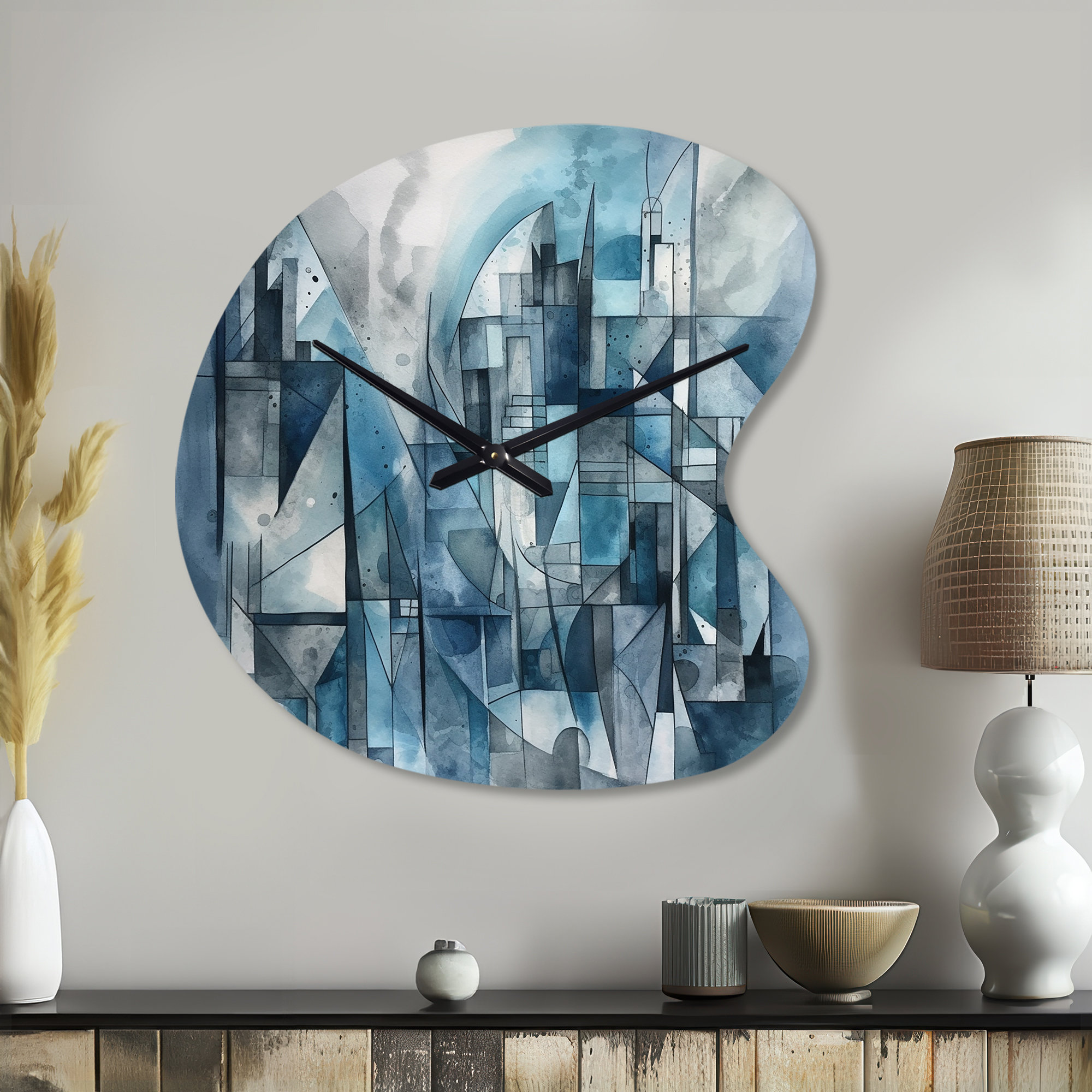 Design Art Blue Abstracted Harmonies Of Shape III - Drop Shape Blue ...