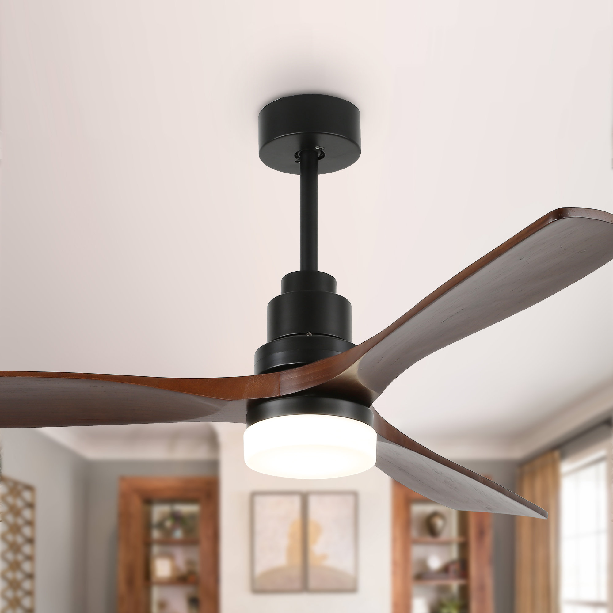 Wrought Studio™ 52'' Six Speeds LED Ceiling Fan With Remote | Wayfair
