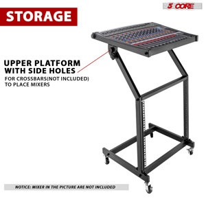 5 CORE 5 Core DJ Mixer Stand 12U Adjustable Rack Mount Rolling Stage ...