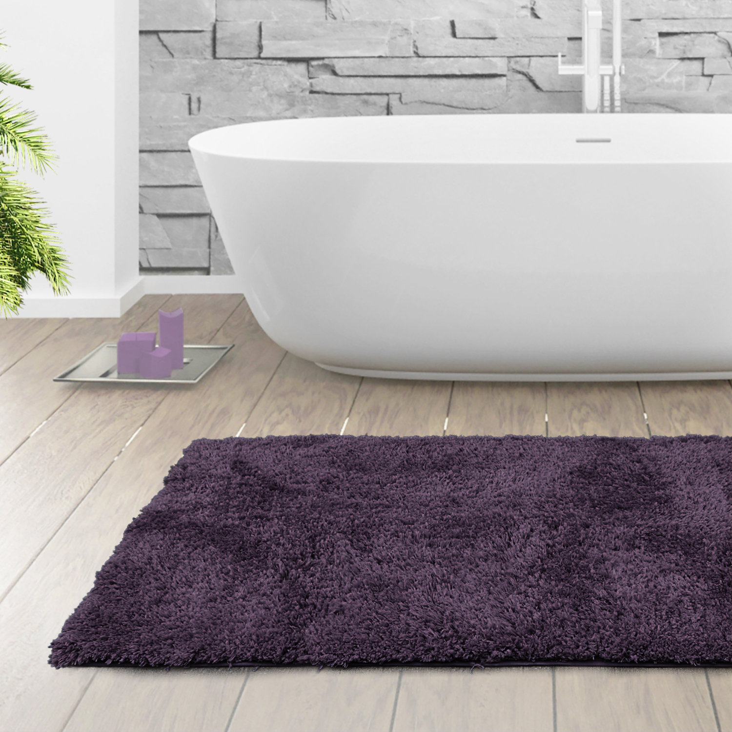 Mercer41 Ciarra Luxury Ultra Soft Bathroom Rug with Non-Slip Backing ...