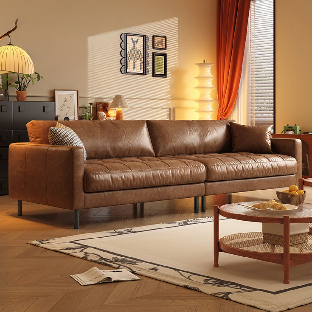 Walkoly Retro - style Straight - layout Living Room Sofa | Wayfair