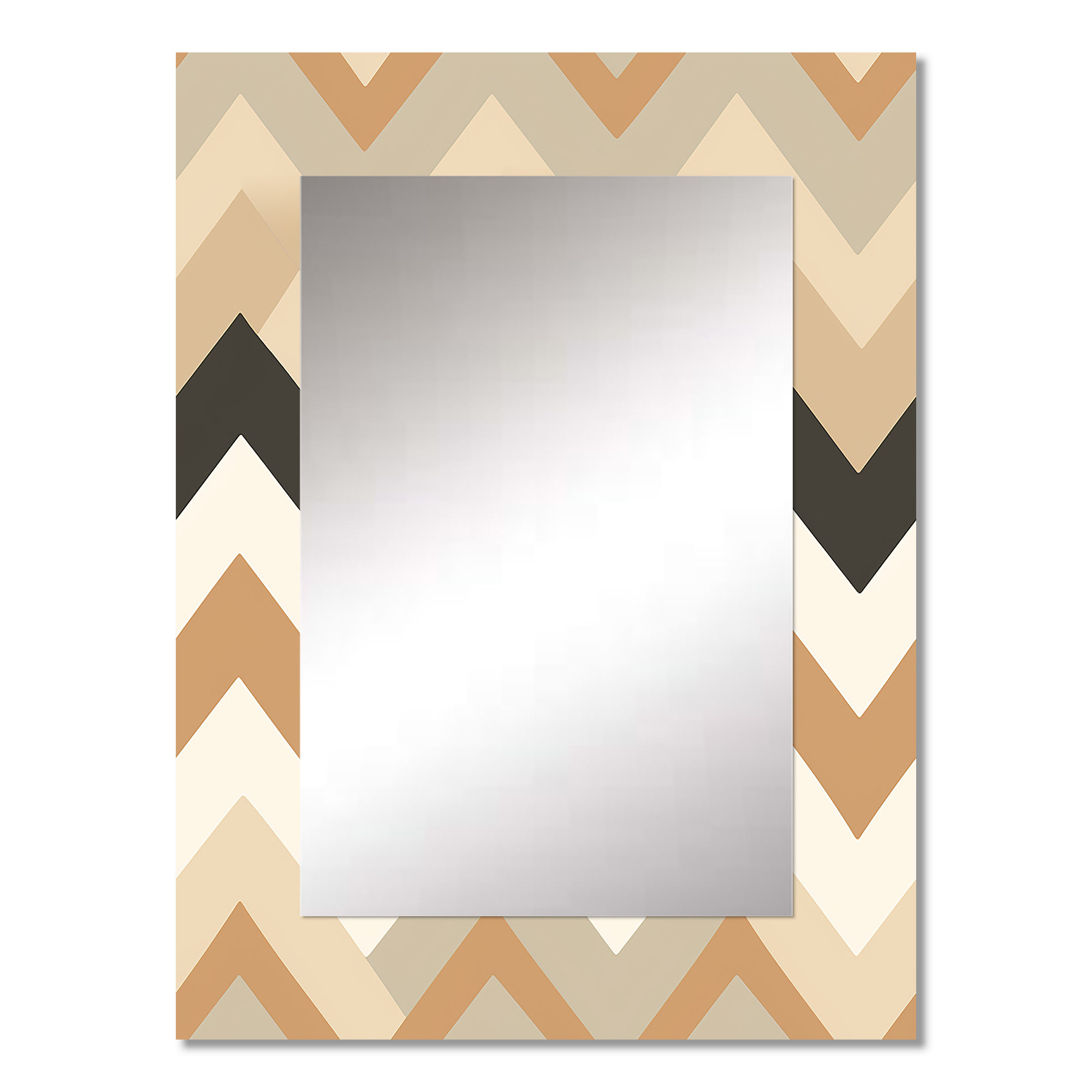 Dakota Fields Beige And White Neutral Serene Chevron - Chevron Mirror ...