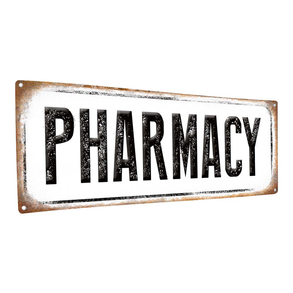 Gracie Oaks " Distressed, Pharmacy Metal Sign " on Metal | Wayfair