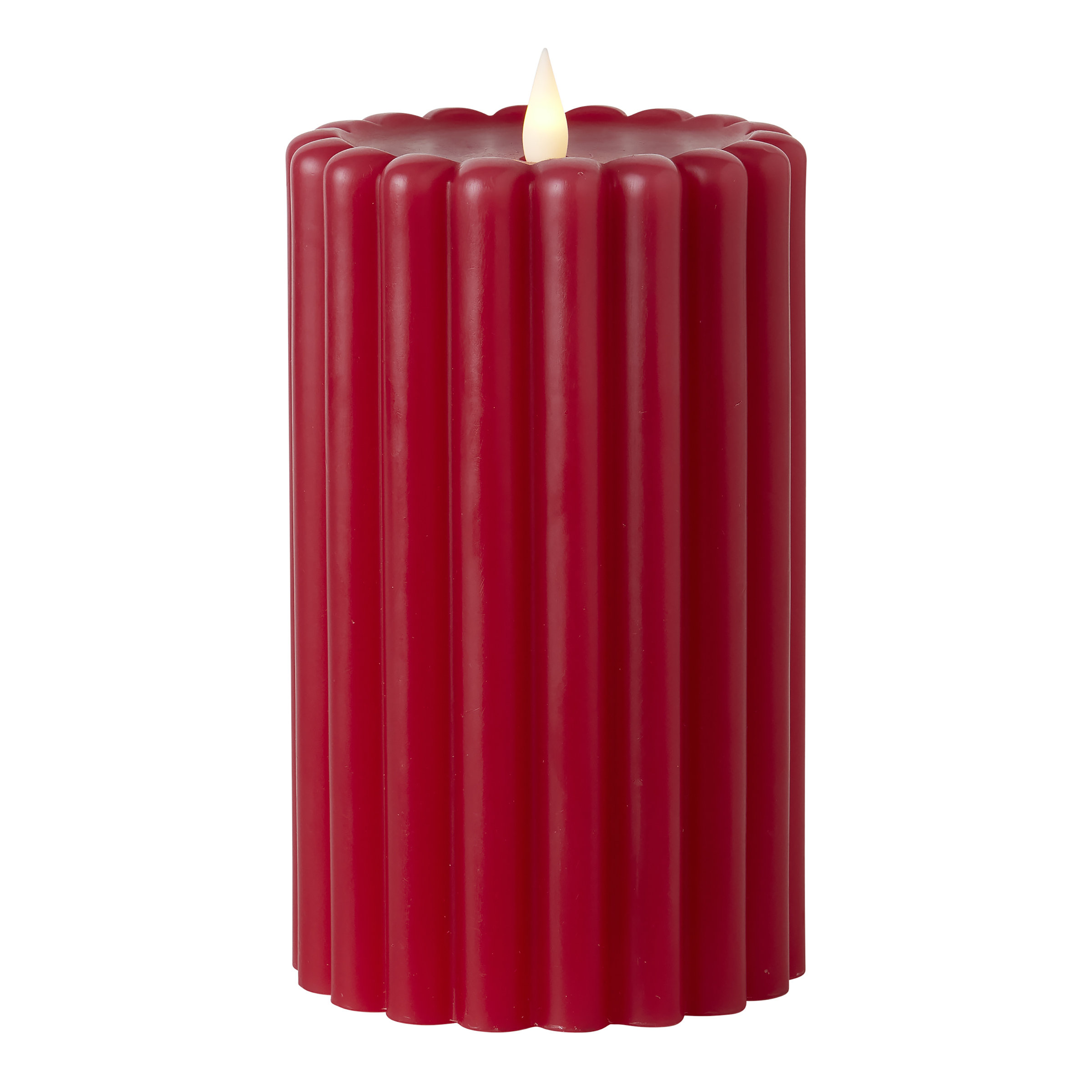 The Holiday Aisle® Wide Ribbed Motion Flameless Candles Red | Wayfair